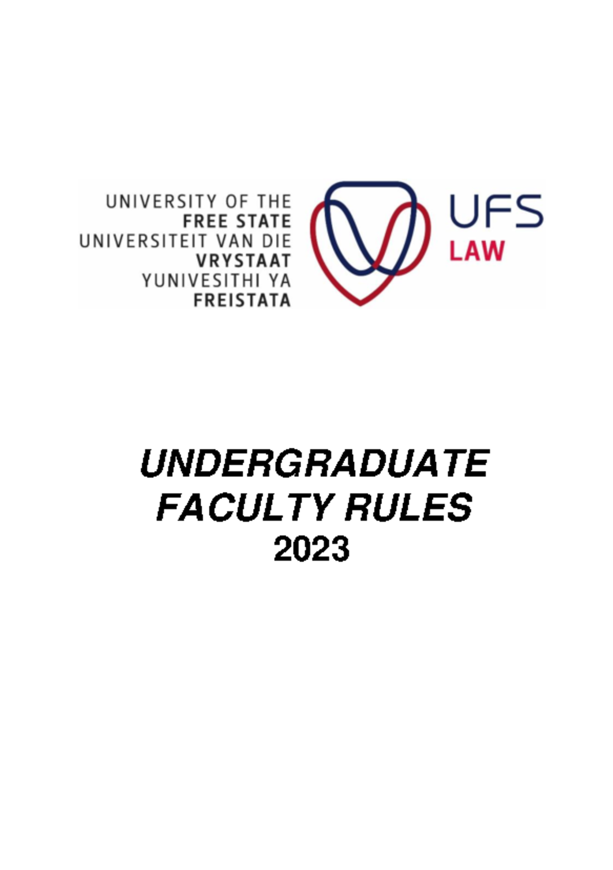 UFS Law Faculty Rules & Student Code of Ethics 2023 (402) - Studocu