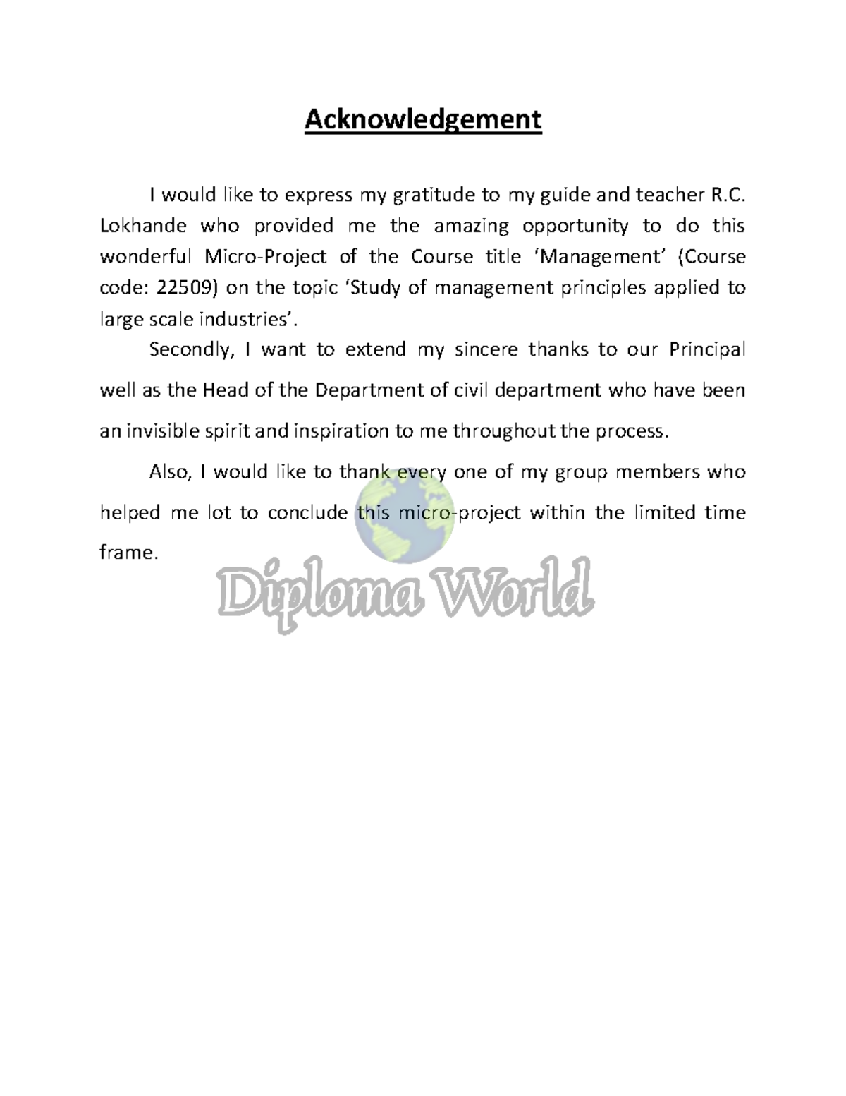 MAN - Study of management principles applied to large scale industries ...