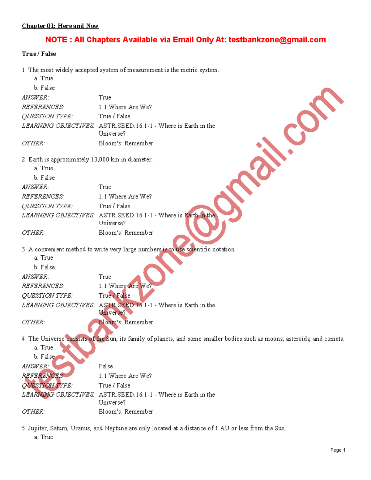 Test Bank & Solutions for ASTR 101: Foundations of Astronomy 14th Ed ...