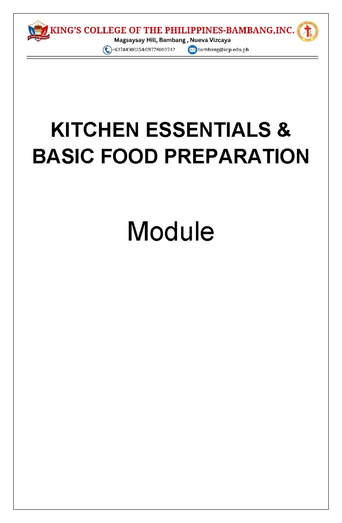 KITCHEN ESSENTIALS: BASIC FOOD PREPARATION CHAPTER 1 - KITCHEN HISTORY ...