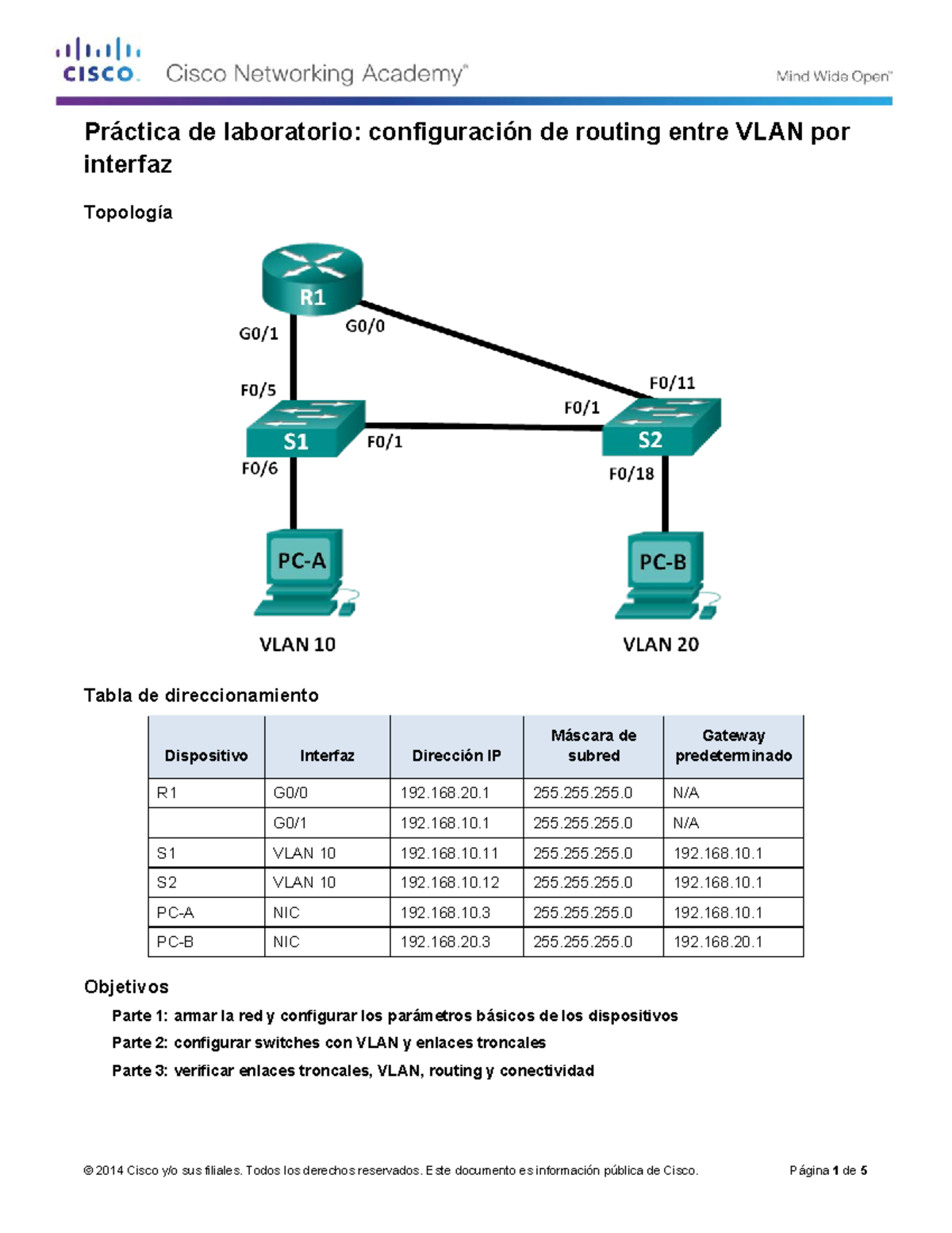 5.1.2.4 Lab - Configuring Per-Interface Inter-VLAN Routing - Práctica de laboratorio ...