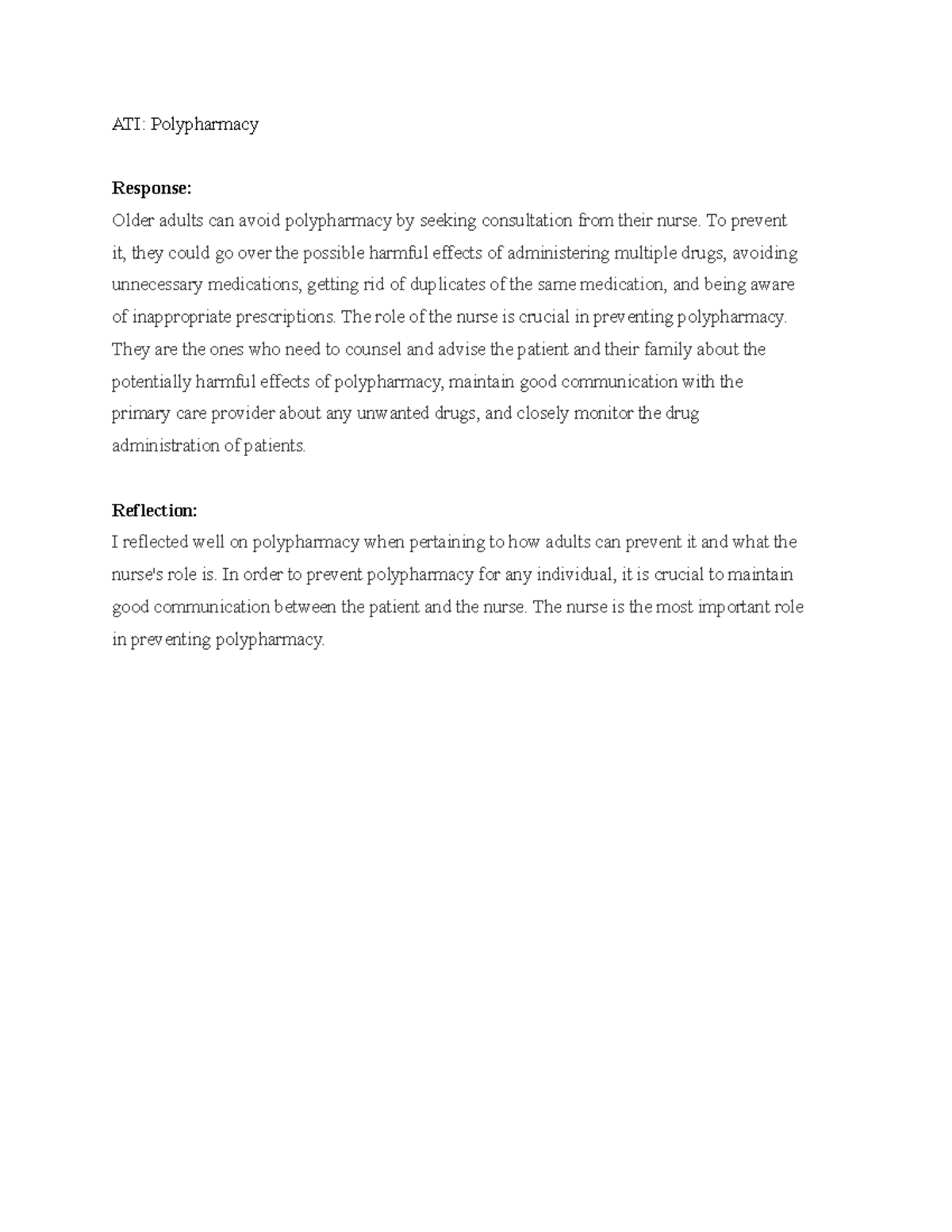 ATI Polypharmacy: Nursing Strategies for Prevention and Counseling ...