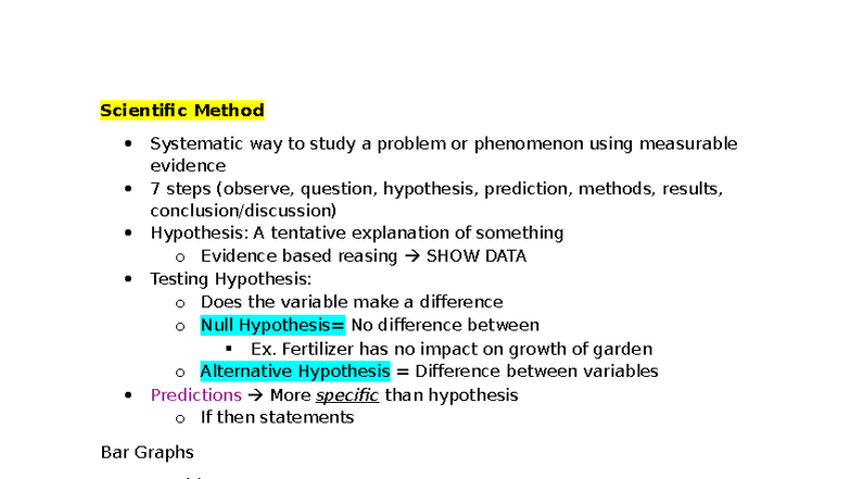 Bio Lab 1 Notes: Understanding the Scientific Method Steps - Studocu