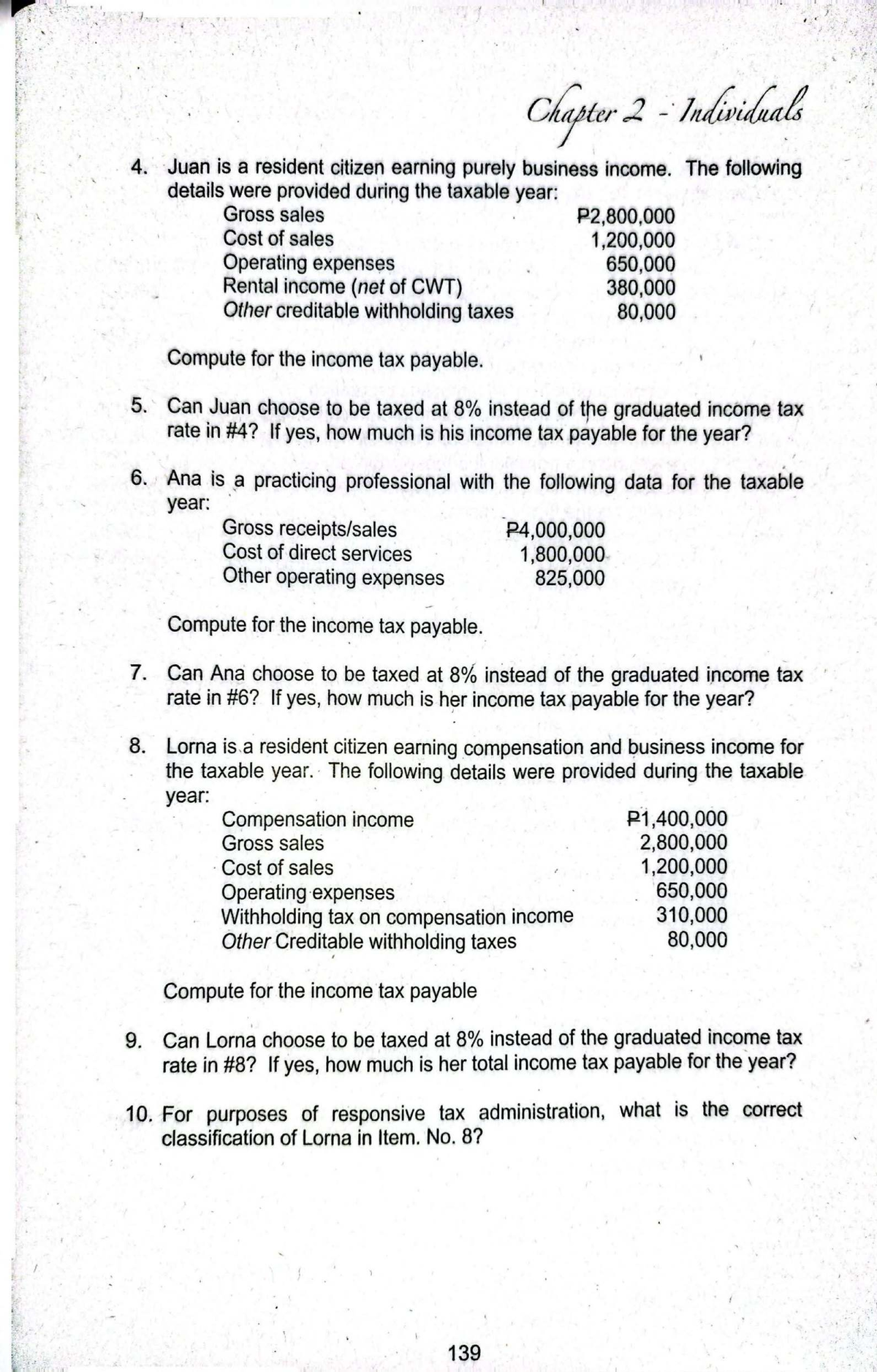 Chapter 2: Income Tax Computation for Individuals (Taxation 101) - Studocu