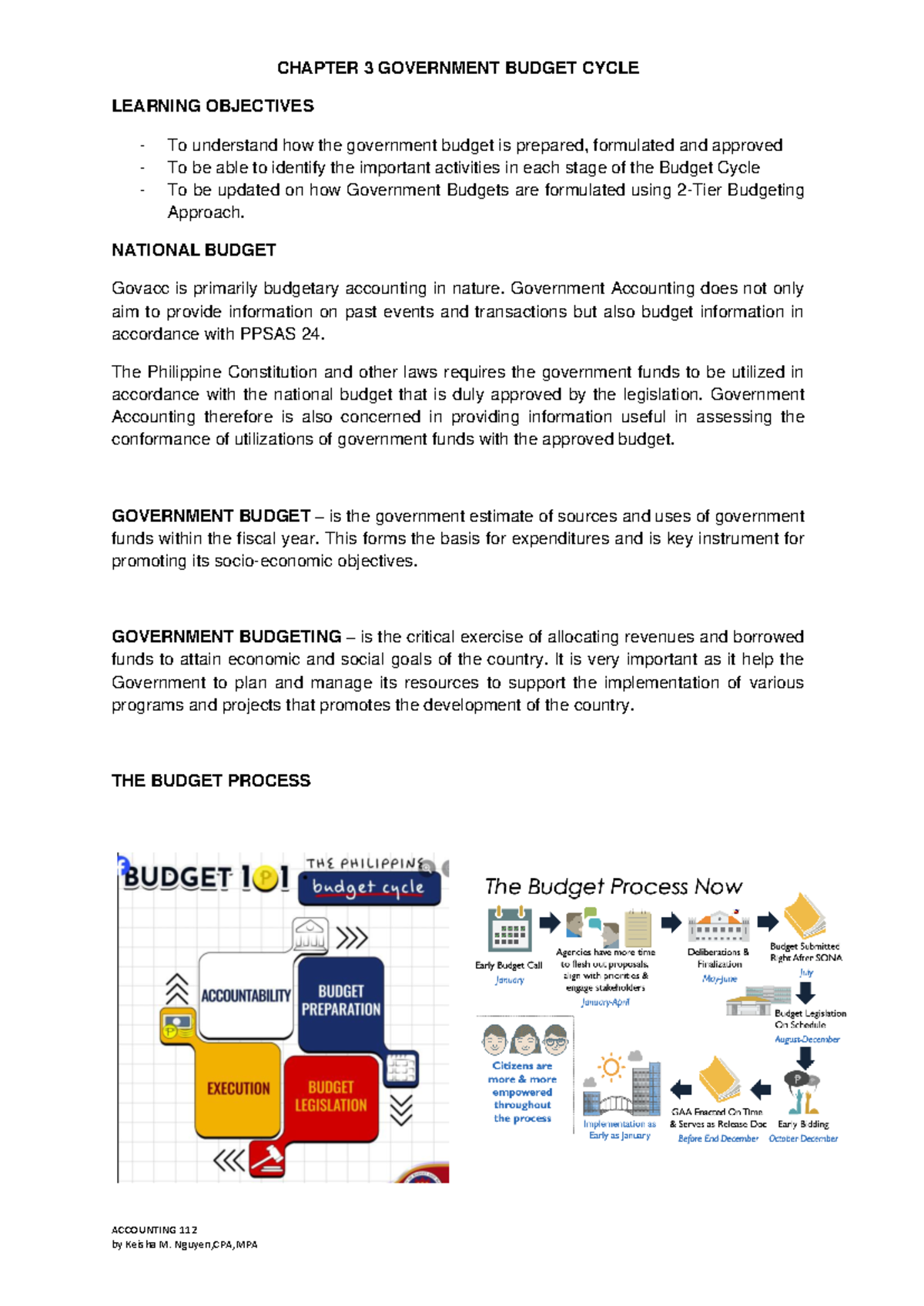 Chapter 3: The Government Budget Cycle Overview - ACC 112 - Studocu