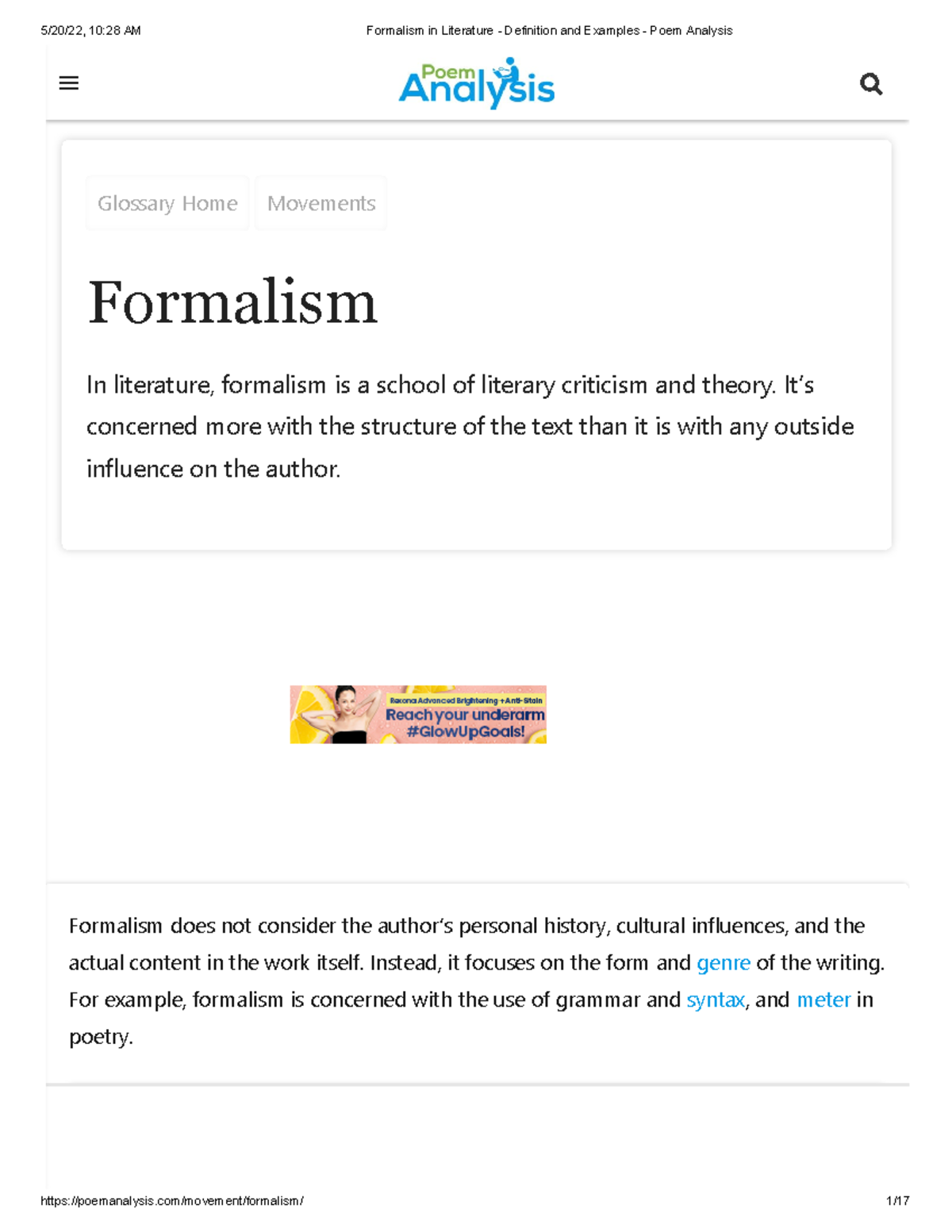 Formalism in Literature - Definition and Examples - Poem Analysis ...