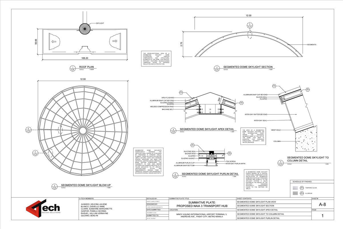 A8 Final BT5 Sheet: Segmented Dome Skylight Design Overview - Studocu