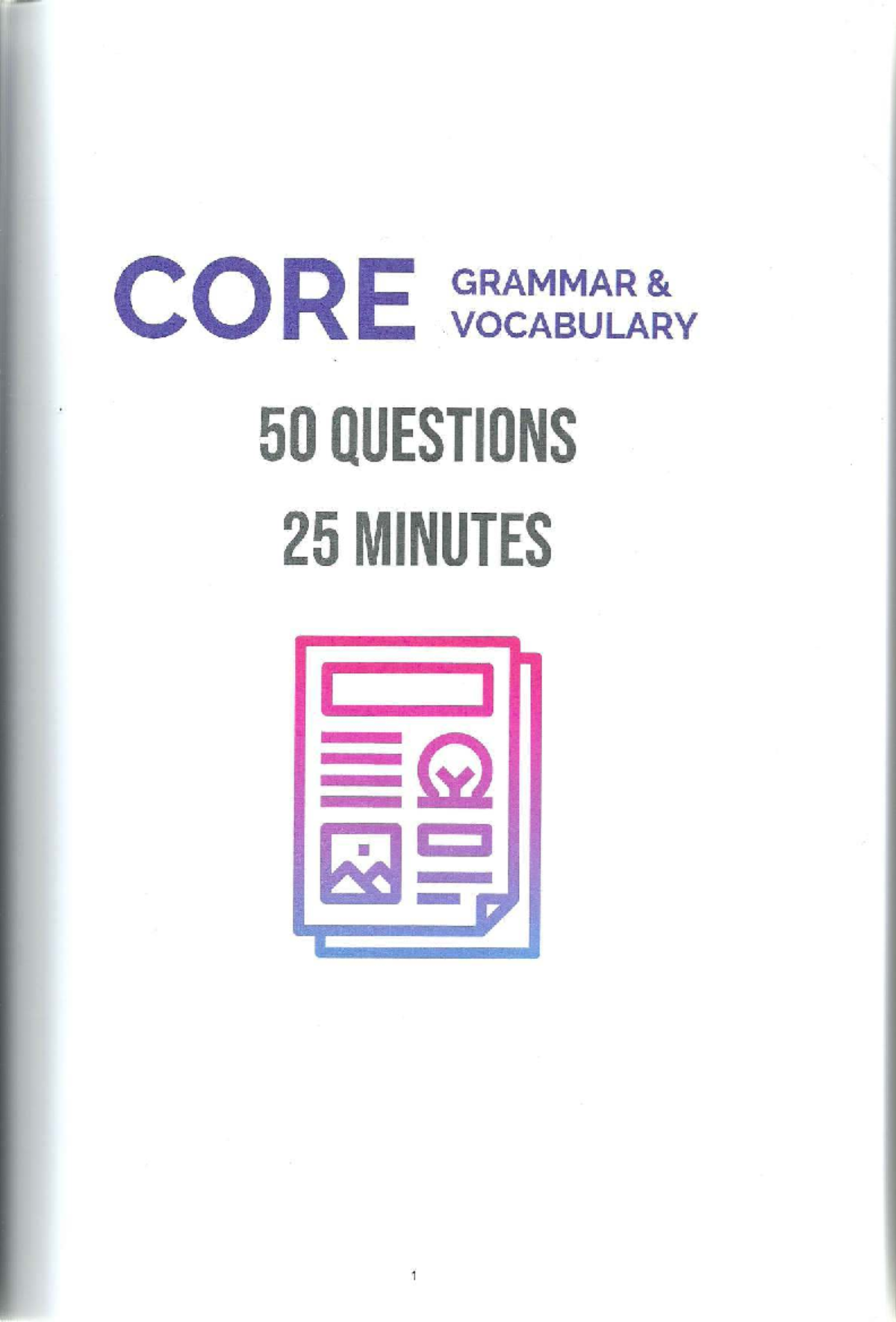 Aptis Test: Core Grammar & Vocabulary Workbook (50 Qs, 25 Min) - Studocu