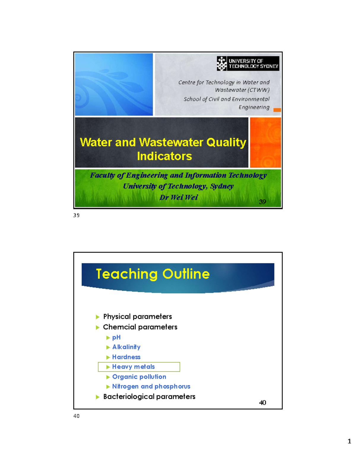 2 - 2 - Water and Wastewater Quality Indicators - Water and Wastewater ...