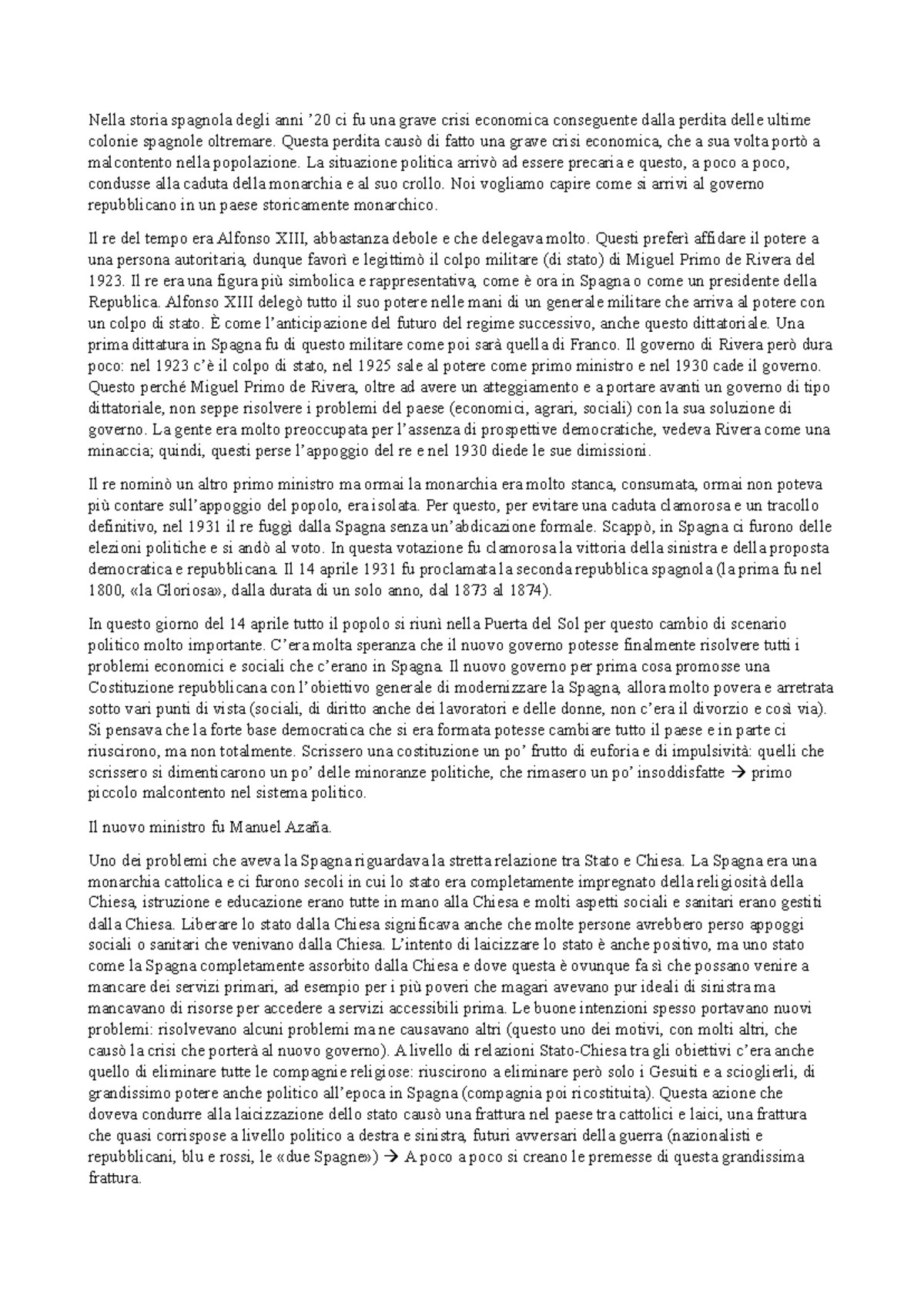 Pre-Civil War and Francoism in Spanish History: An Analysis (HIST 101 ...