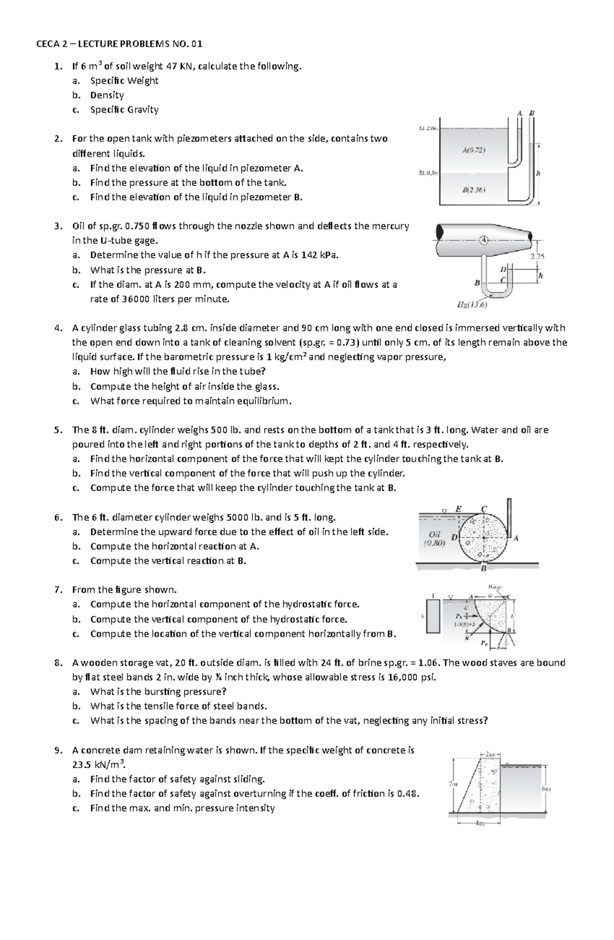 Lp No Lecture Problems Ceca 2 Lecture Problems No 01 If 6 M 3 Of