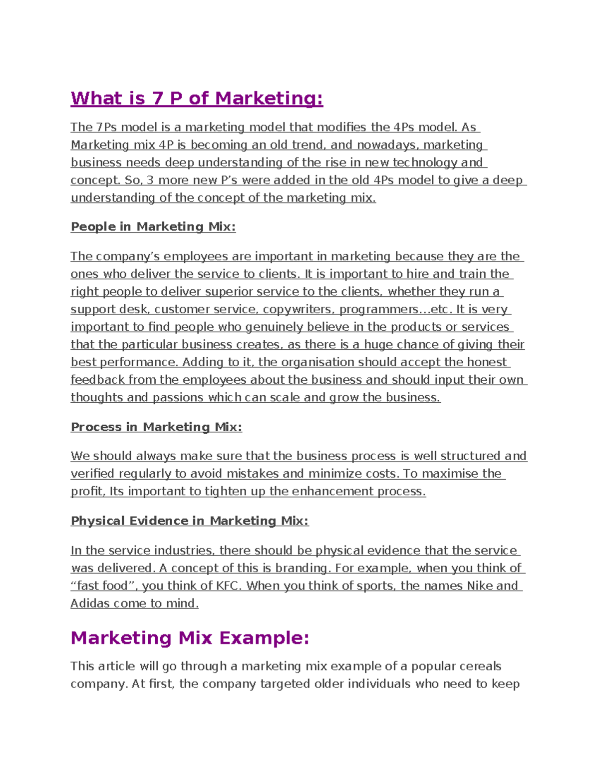 7Ps of Marketing Mix: Understanding the Extended 4Ps Model - Studocu