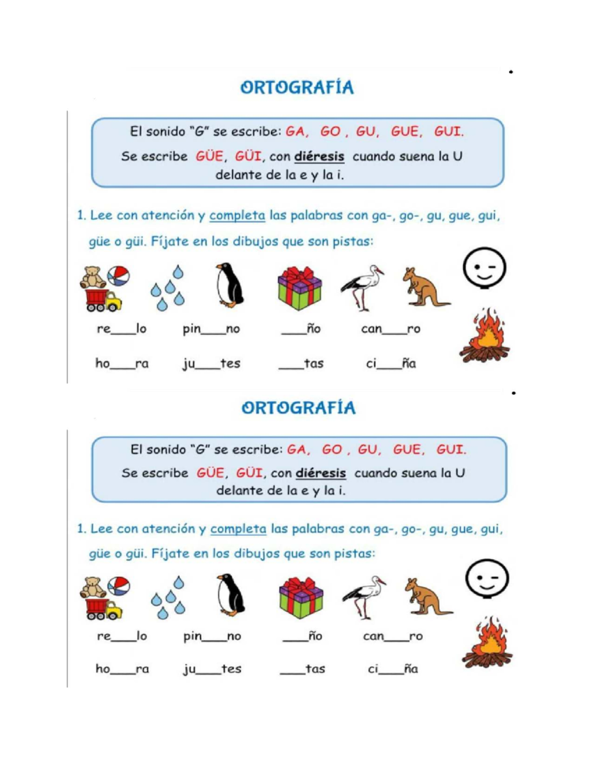 ORTOGRAFÍA: Apuntes sobre GA, GO, GU, GUE, GUI - Studocu