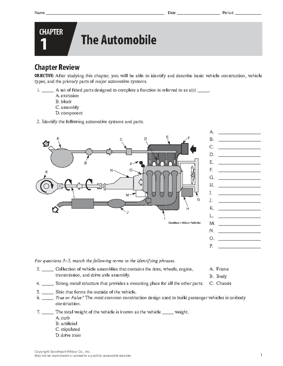 CH13 The Automobile Chapter Review & Worksheets - Studocu