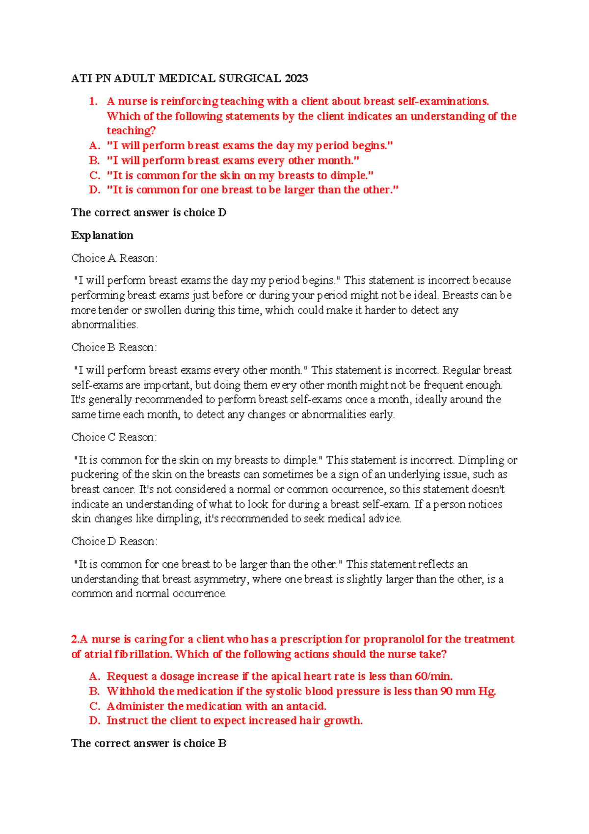 Adult Med Surg - Lecture Notes for ATI PN 2023 - Studocu