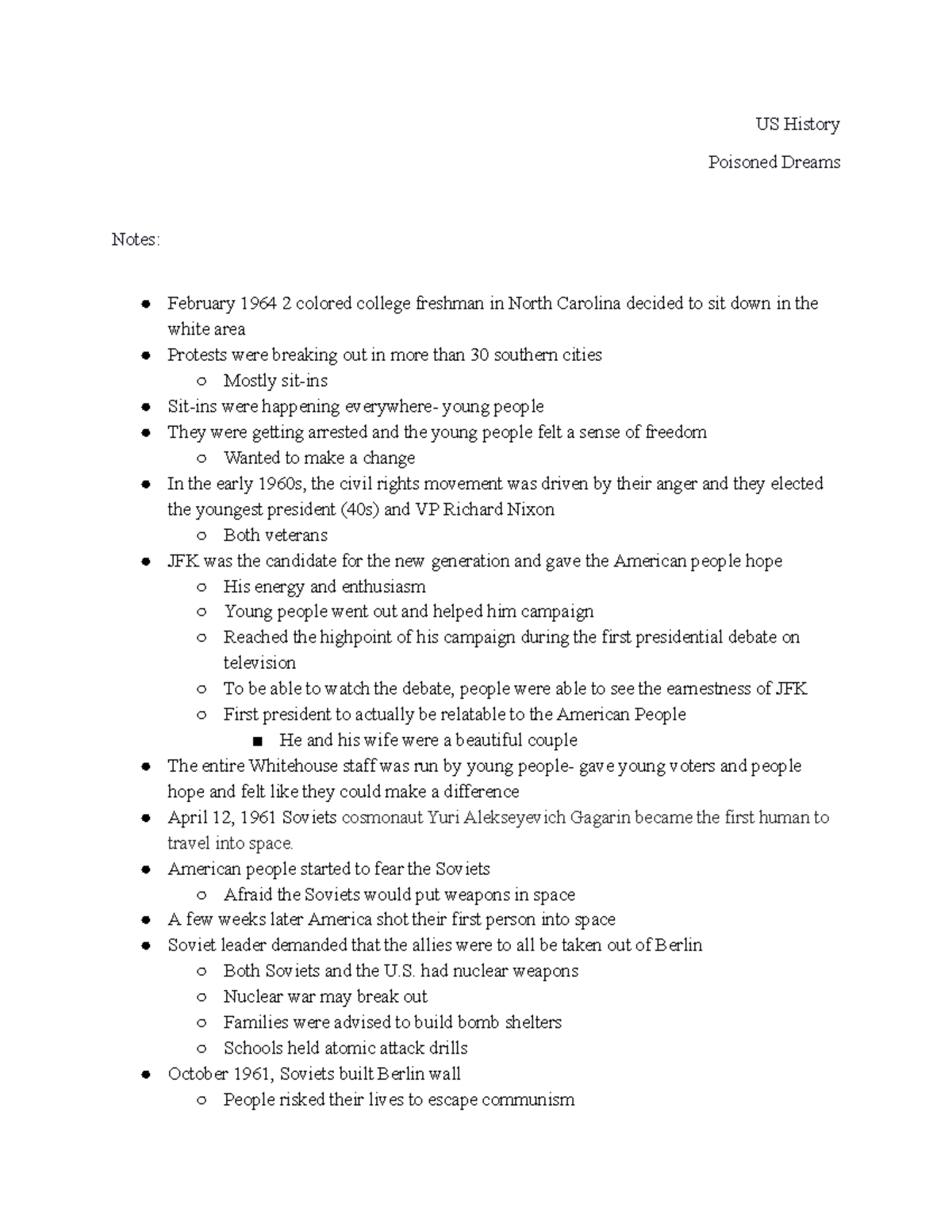 US History: Civil Rights & JFK’s Influence in the 1960s - Studocu