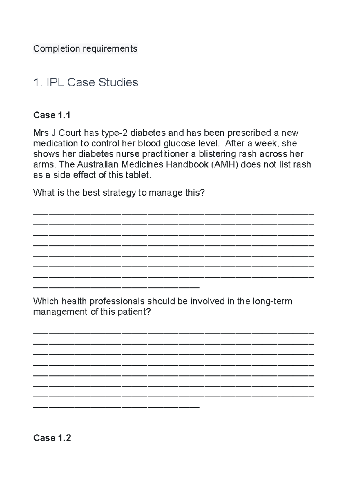 IPL Case Studies: Managing Complex Health Scenarios and Social ...