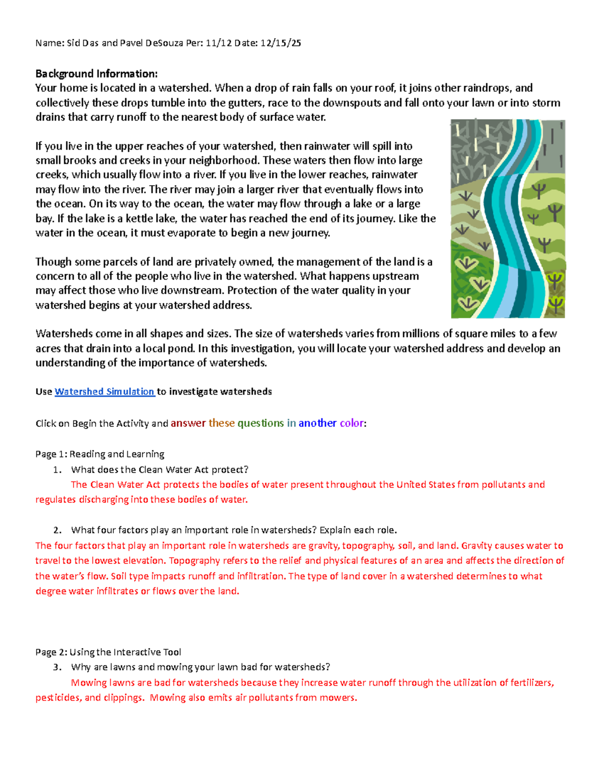 APES Watershed Simulation: Understanding Water Management 2025 - Studocu
