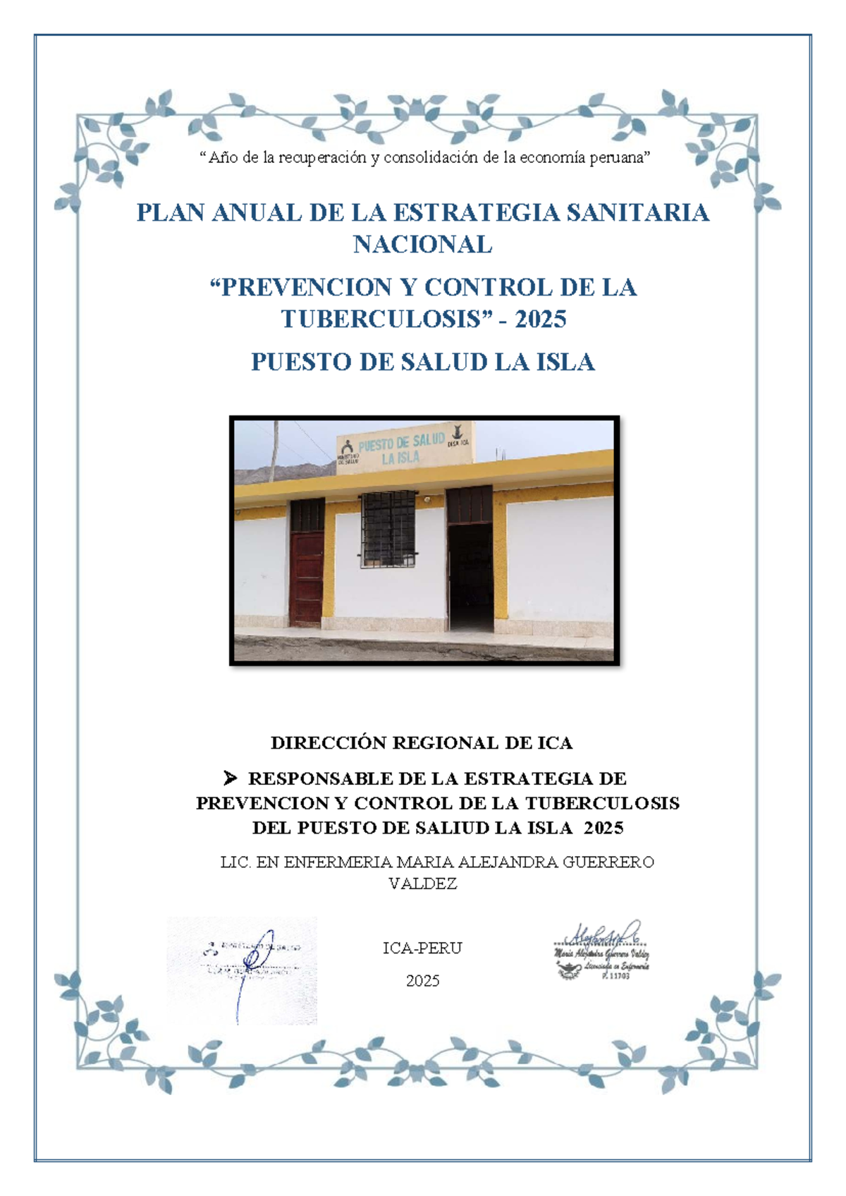 Plan Anual de Prevención y Control de Tuberculosis 2025 - P.S. La Isla ...