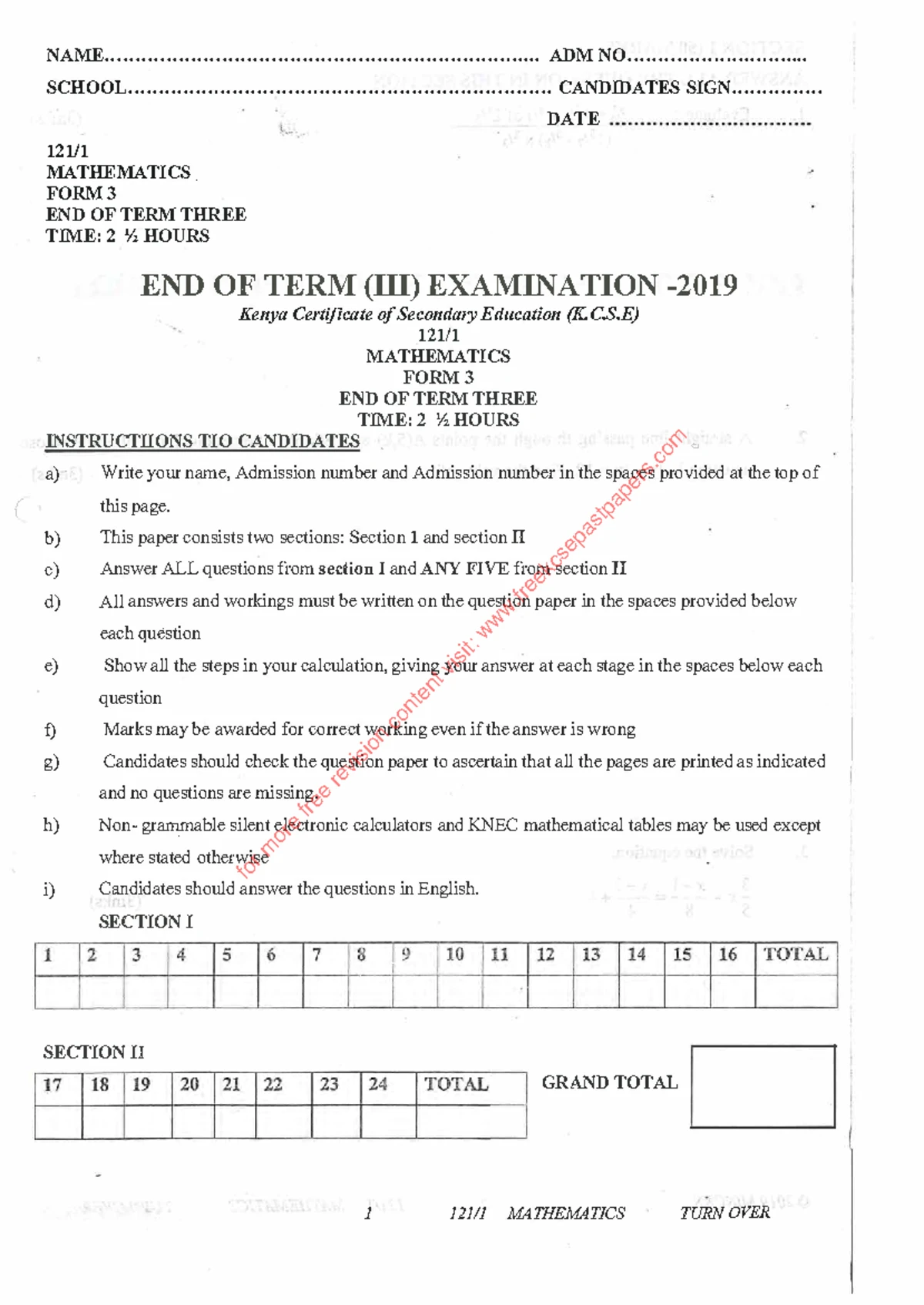 Biology Form 2 End Term 1 Exam 2021 - Trail Exam Series - Studocu