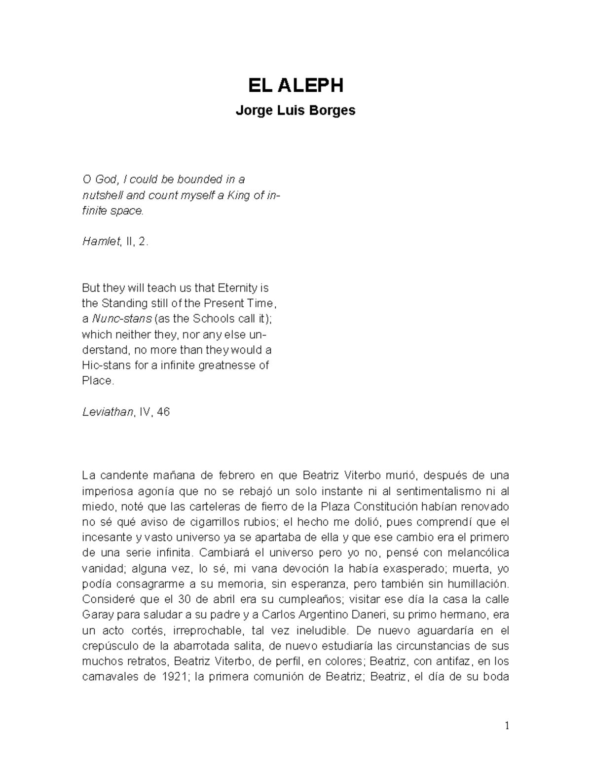 EL ALEPH de Jorge Luis Borges: Análisis y Reflexiones - Studocu