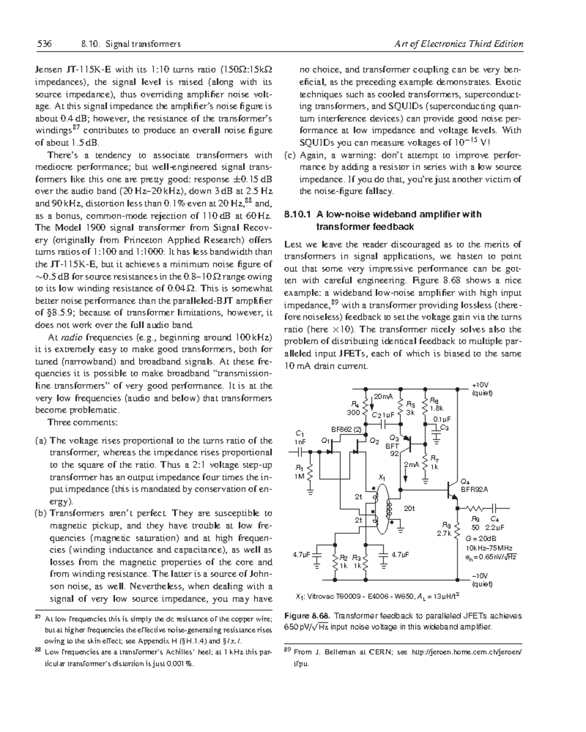 536 Art of Electronics: Signal Transformers & Noise Performance - Studocu