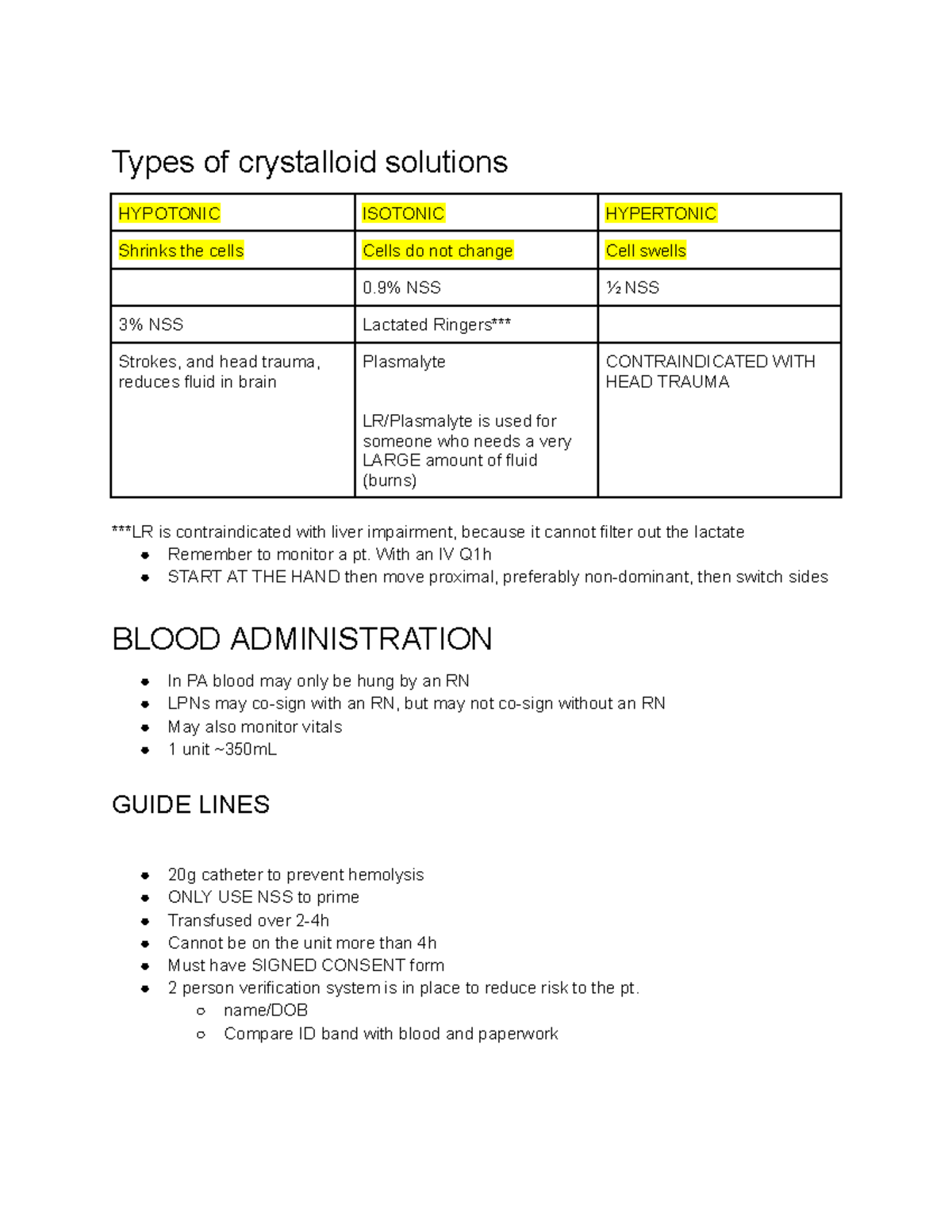 COMPLETE COMPREHENSIVE NOTES OF INTRAVENOUS THERAPY - Types of ...