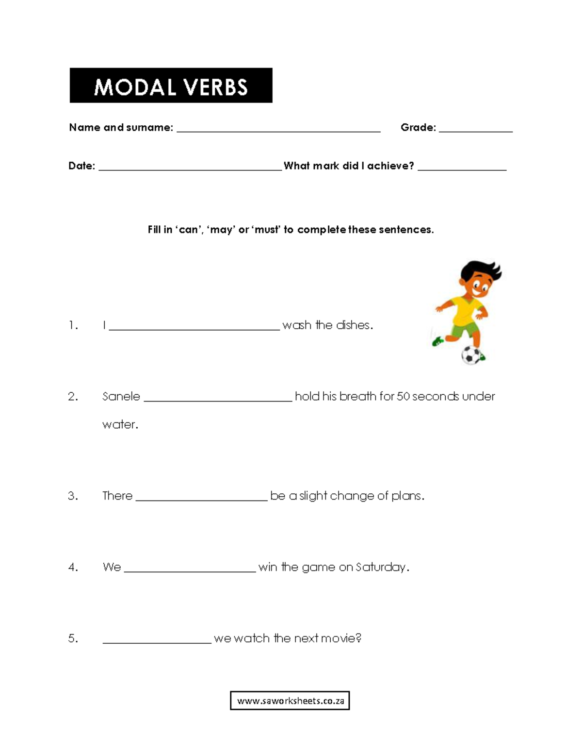 Modal Verbs Practice Worksheet for Language Learning - Studocu