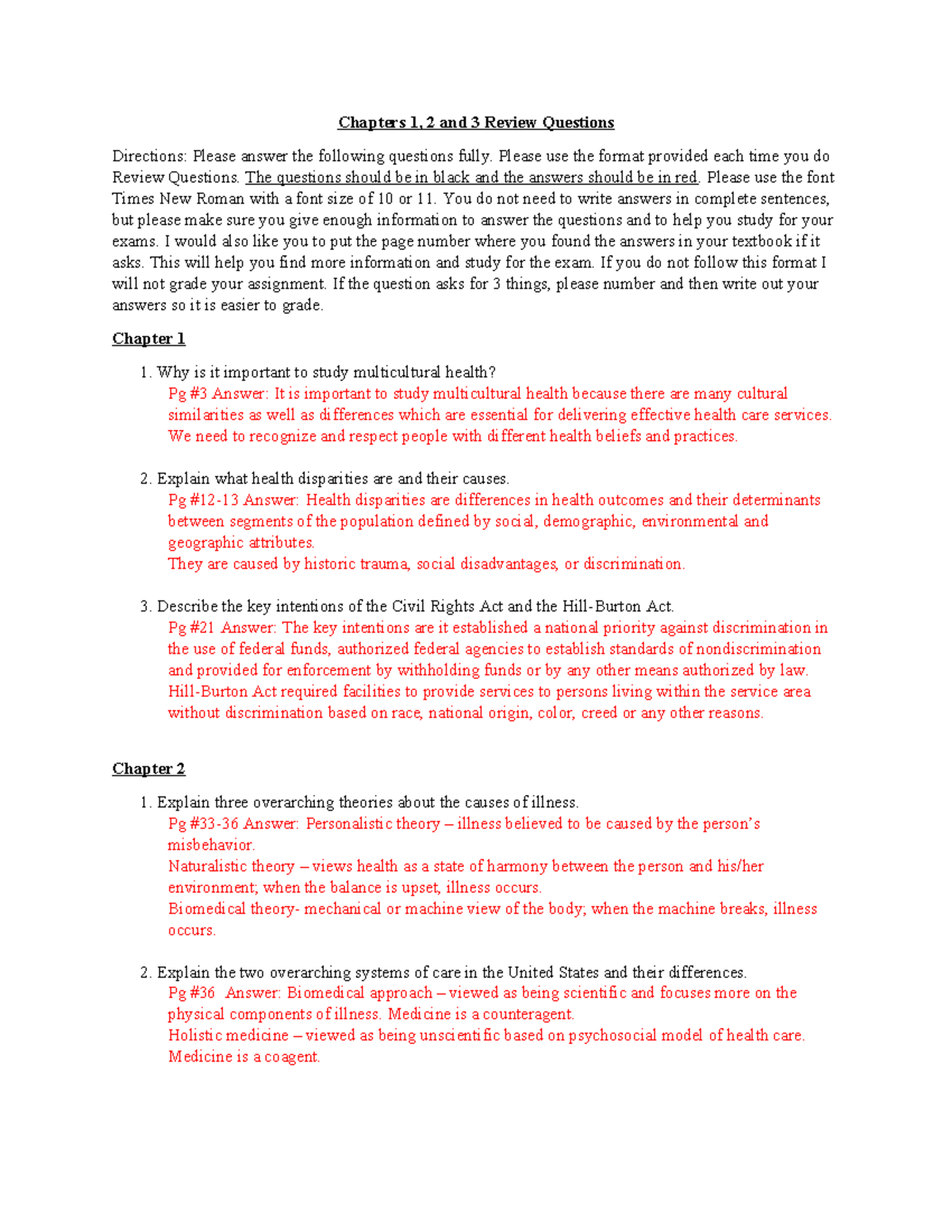 CHS 1-3 RQ's - Questions answered - Chapters 1, 2 and 3 Review ...