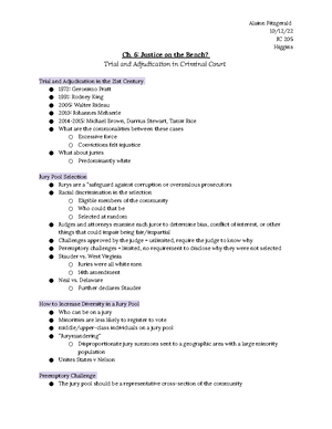 Ch. 1 Introduction - Color of Justice Notes - Alainn Fitzgerald 8/24 ...