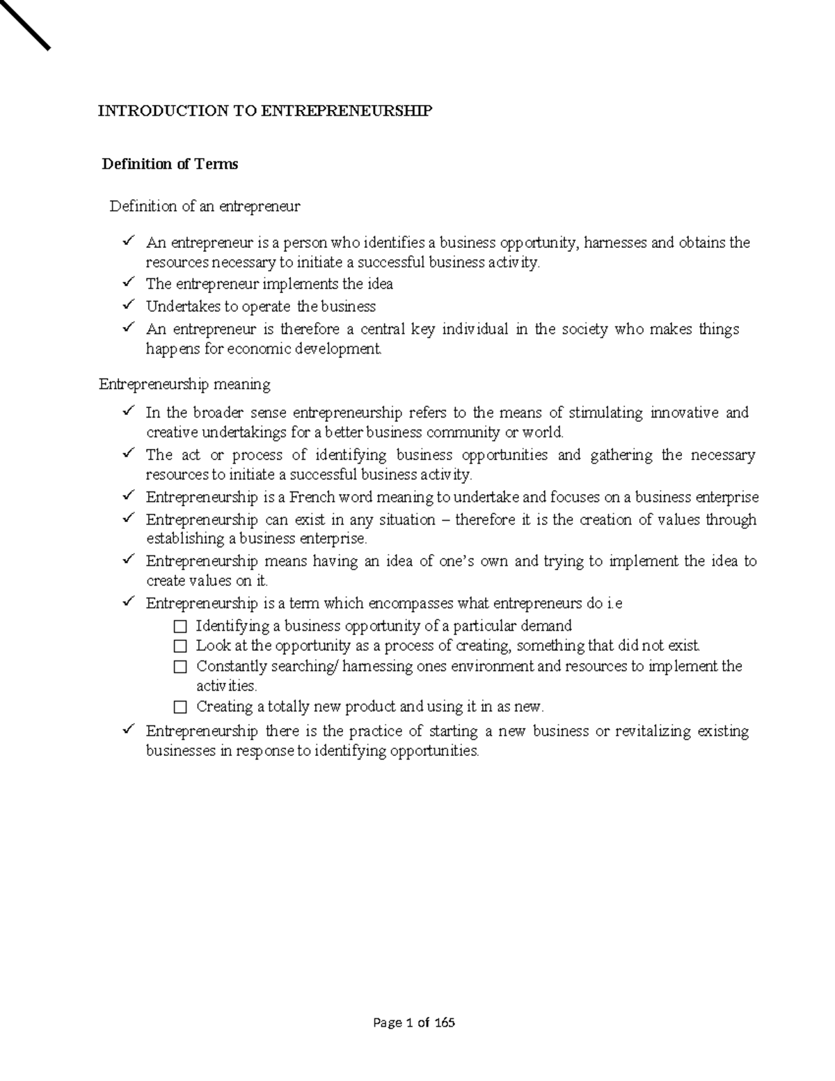 ENT 101: Introduction to Entrepreneurship - Key Concepts and ...