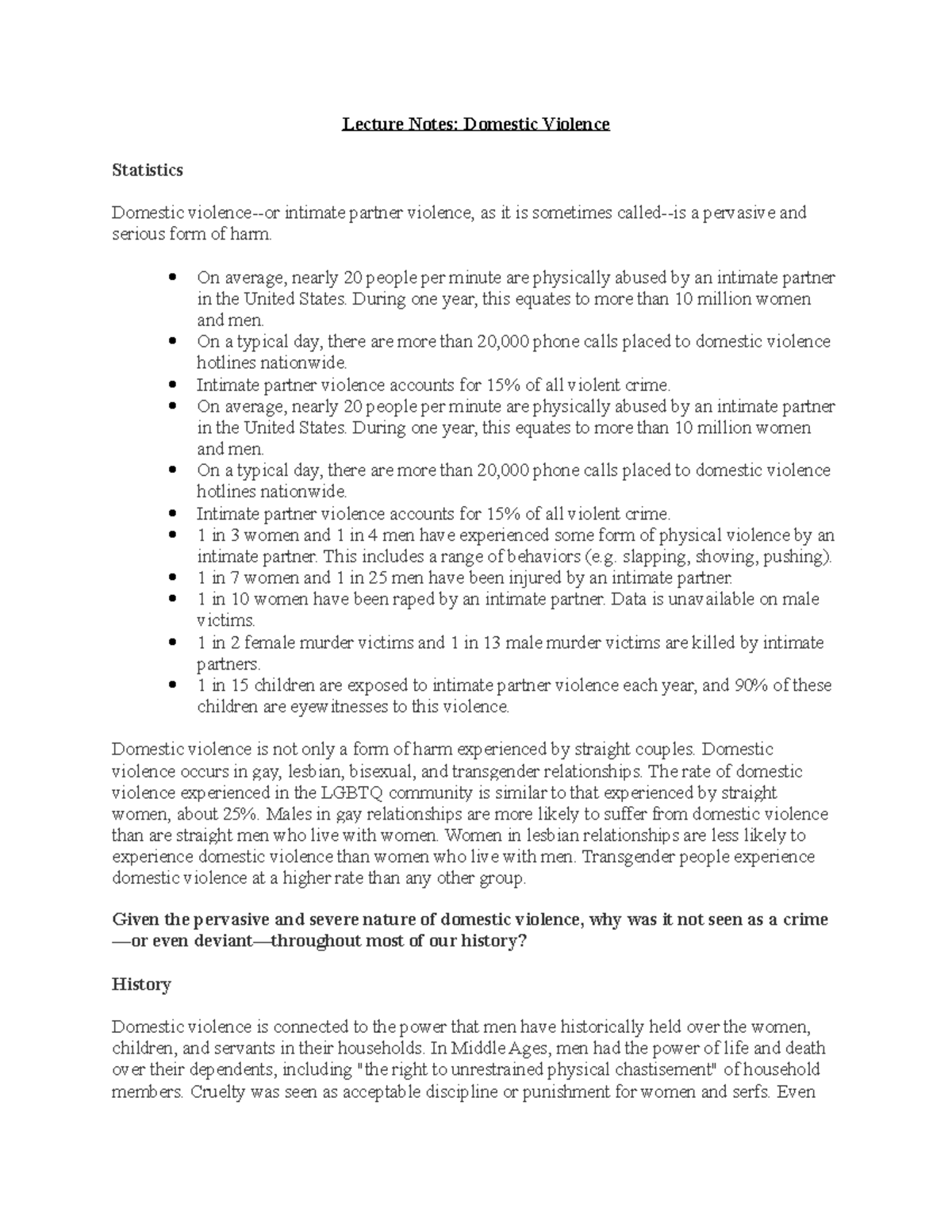 Lecture Notes: Understanding Domestic Violence (DV 101) - Studocu