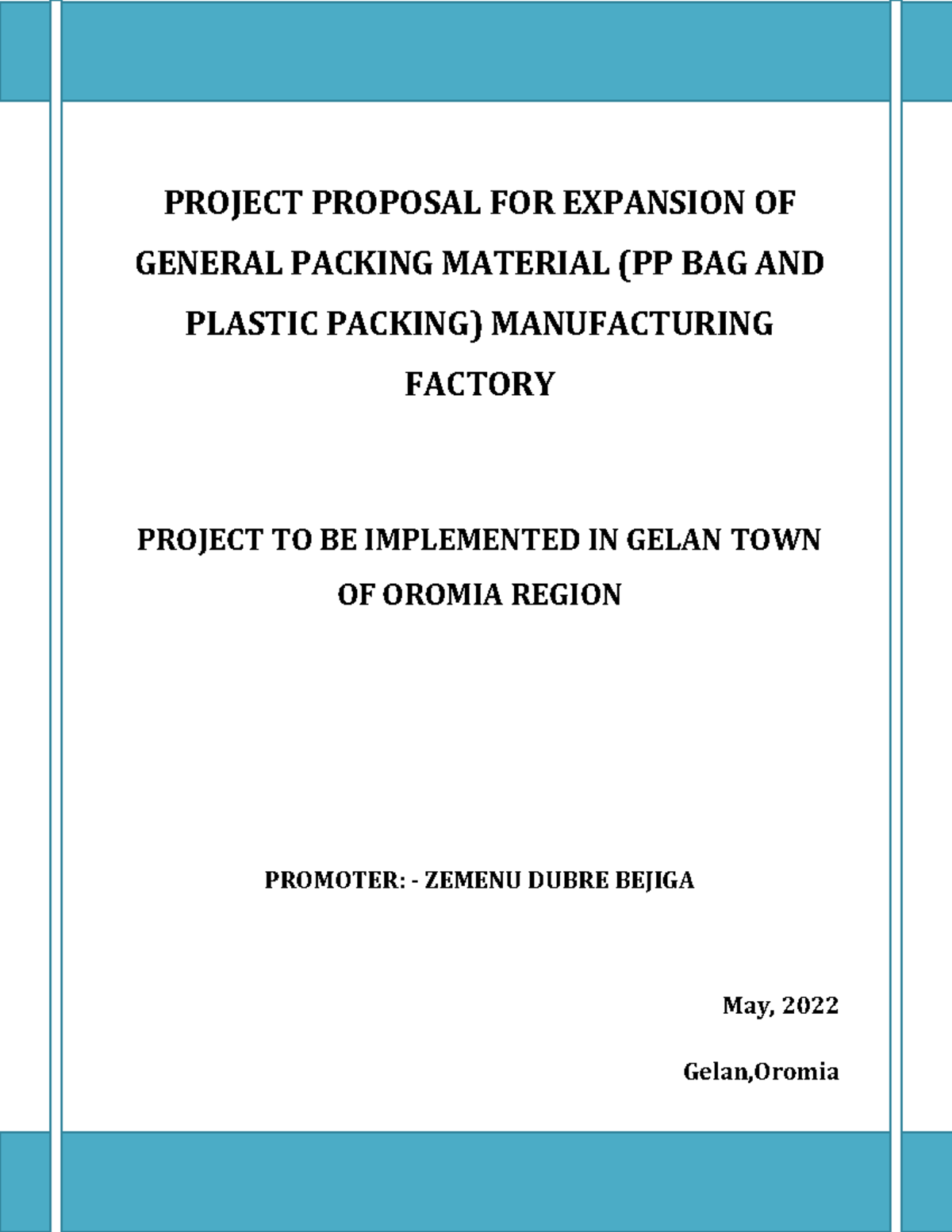 Business Plan for Manufacturing PP and Plastic Packaging Products - Studocu