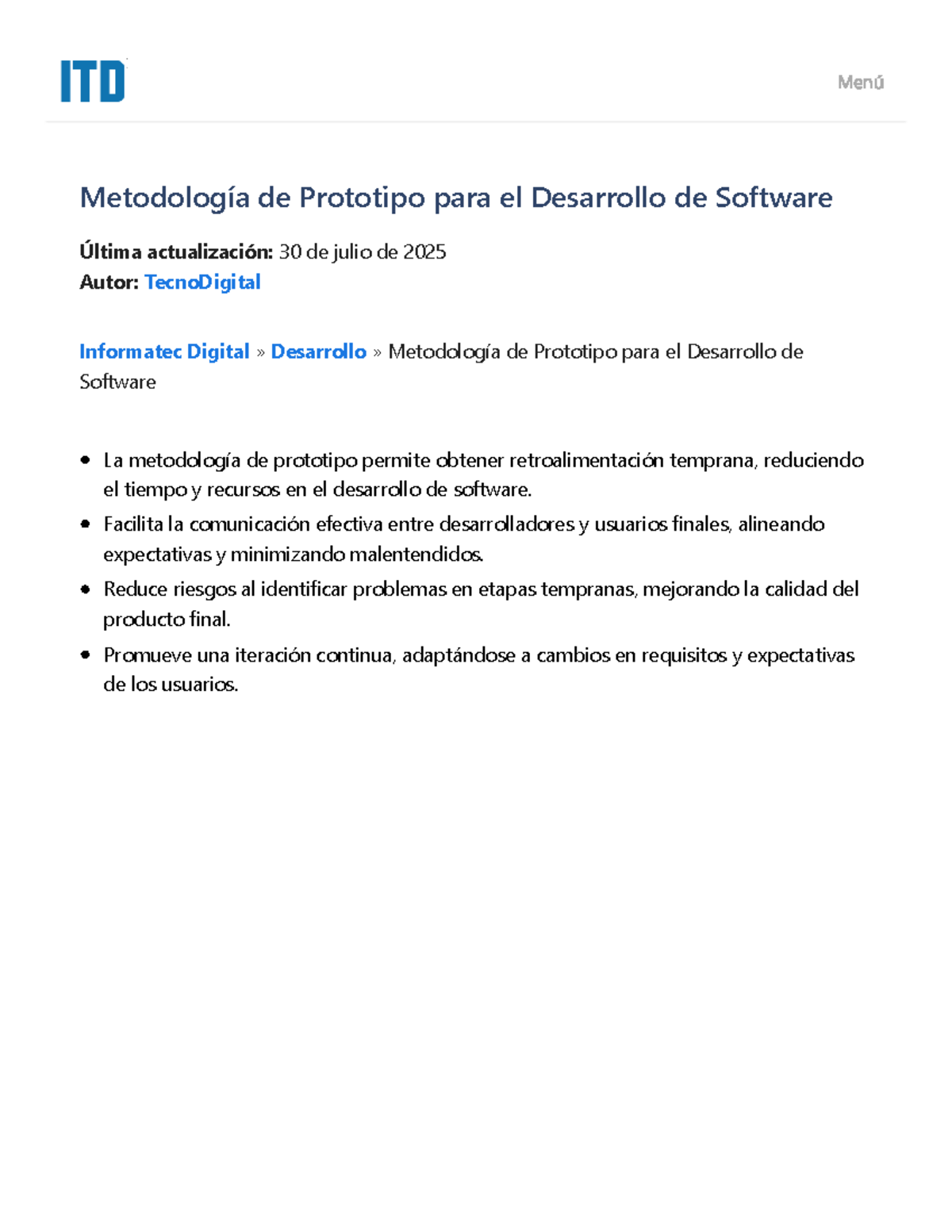 Metodología de Prototipo para el Desarrollo de Software: Guía Completa ...
