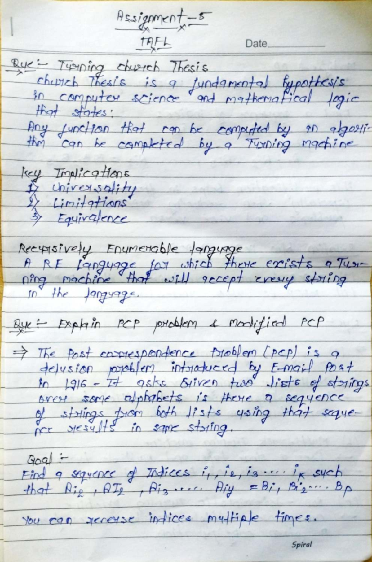 TAFL 9 Fundamental Hypotheses in Computer Science and Logic - Studocu