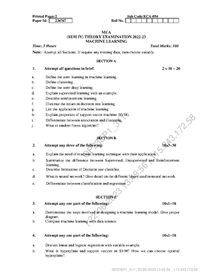 Master of computer application - MCA2020 - AKTU - Studocu