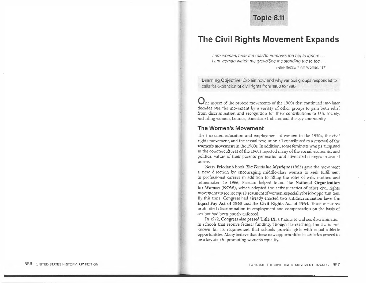 The Civil Rights Movement: Expansion of Rights (1960-1980) (APUSH ...