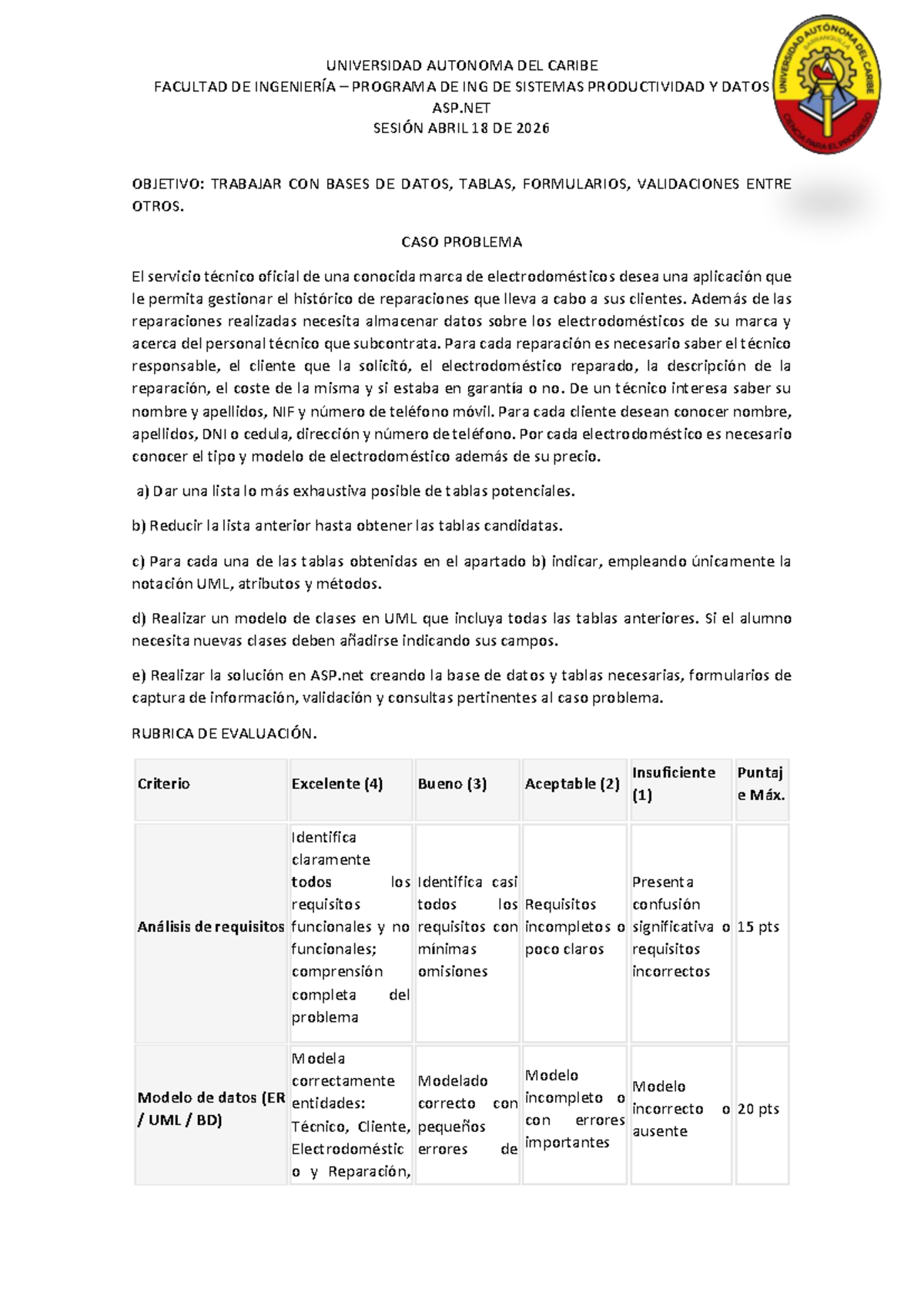 Taller Formativo ASP.NET - Gestión de Reparaciones (Abril 18, 2026 ...