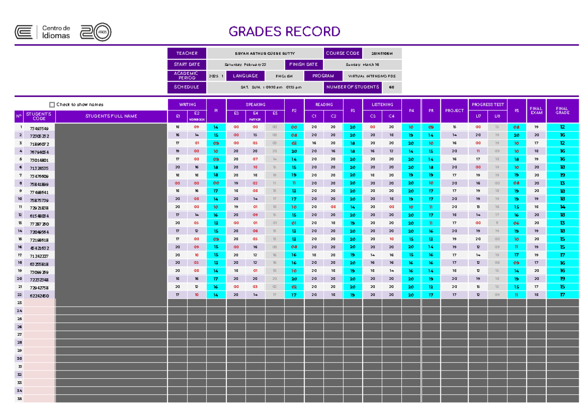 3. Grades record - Grades Record (15) - GRADES RECORD ACADEMIC ...