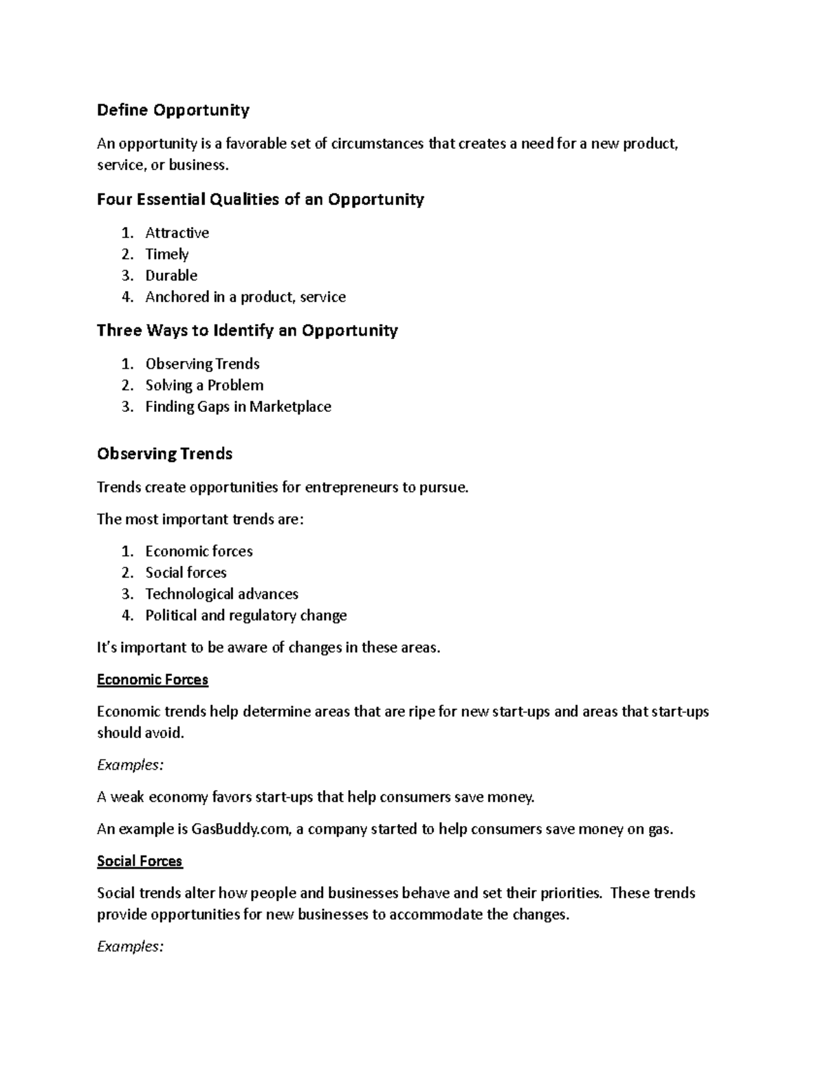 Defining Opportunity: Essential Qualities and Identification Methods ...