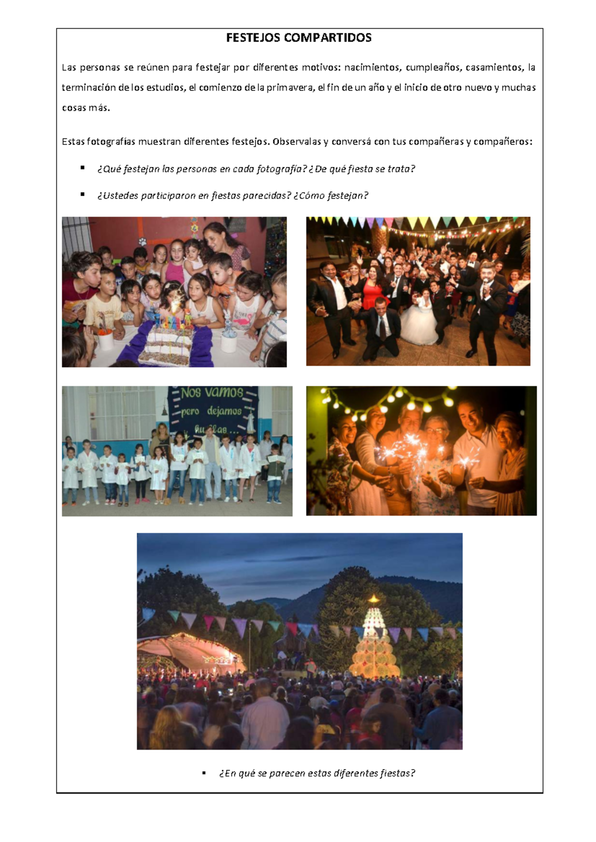 2° Año - Fiestas Populares: Celebraciones y Tradiciones - Studocu