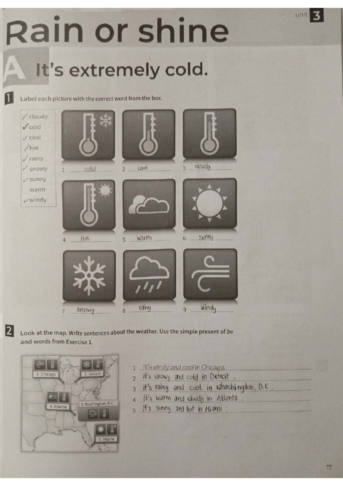Unit 3 Weather Patterns: Rain or Shine - Workbook Exercises - Studocu