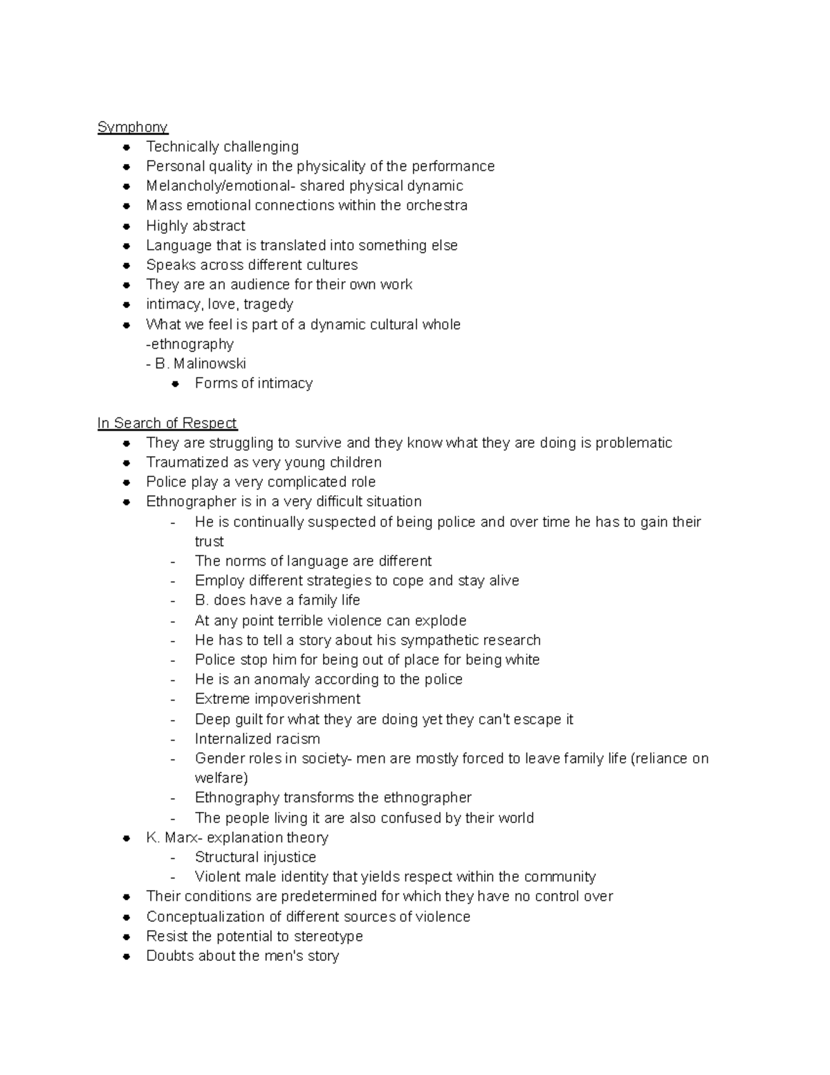 ANTH 166 Lecture Notes - Dr. Holmes: Symphony & Cultural Reflections ...