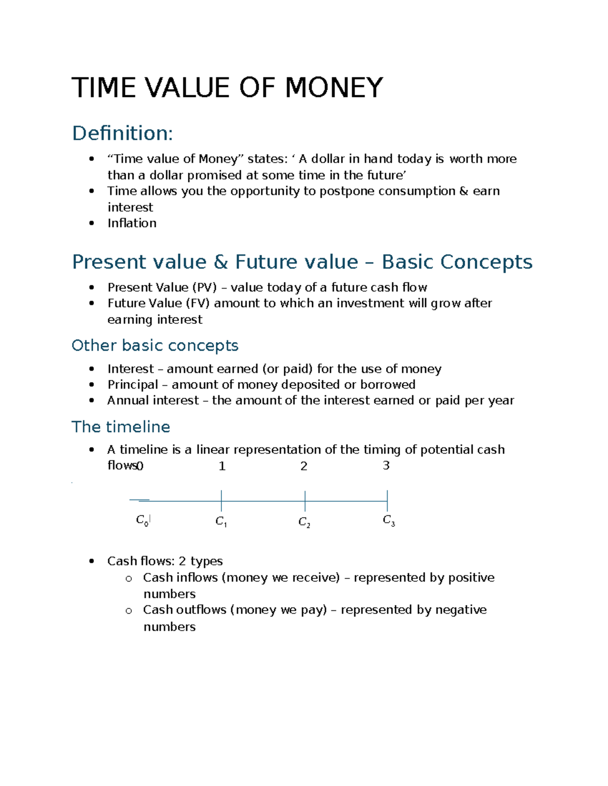 TIME VALUE OF MONEY: Key Concepts and Definitions - Studocu