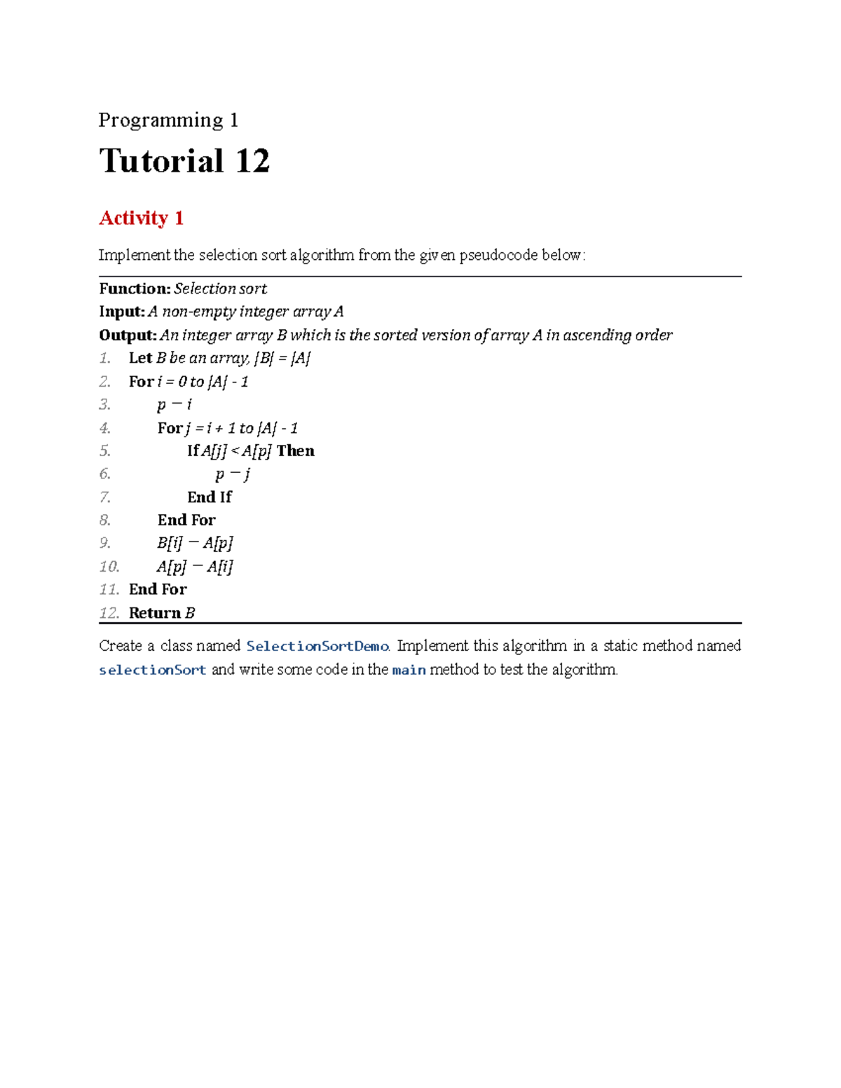 Tutorial 12 Homework Tutorial 1 Lecture Notes 1 3 5 7 Programming 1