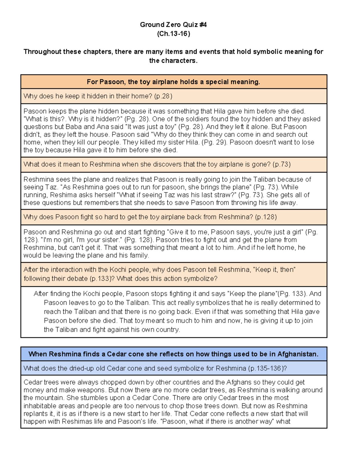 Copy of Ground Zero Quiz #4 - Ground Zero Quiz # (Ch-16) Throughout ...