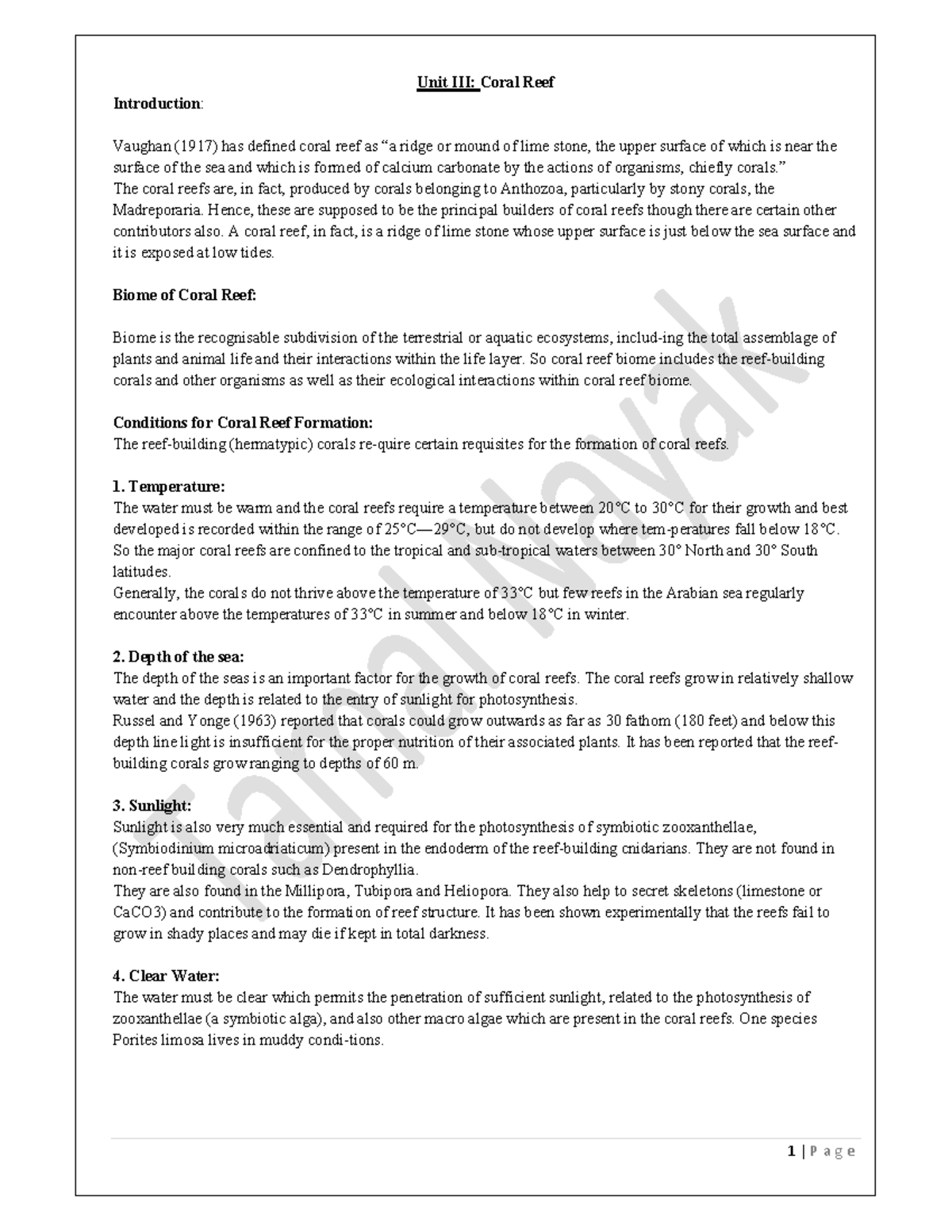 Coral Reef Biome Overview: Conditions, Types, and Importance - Studocu