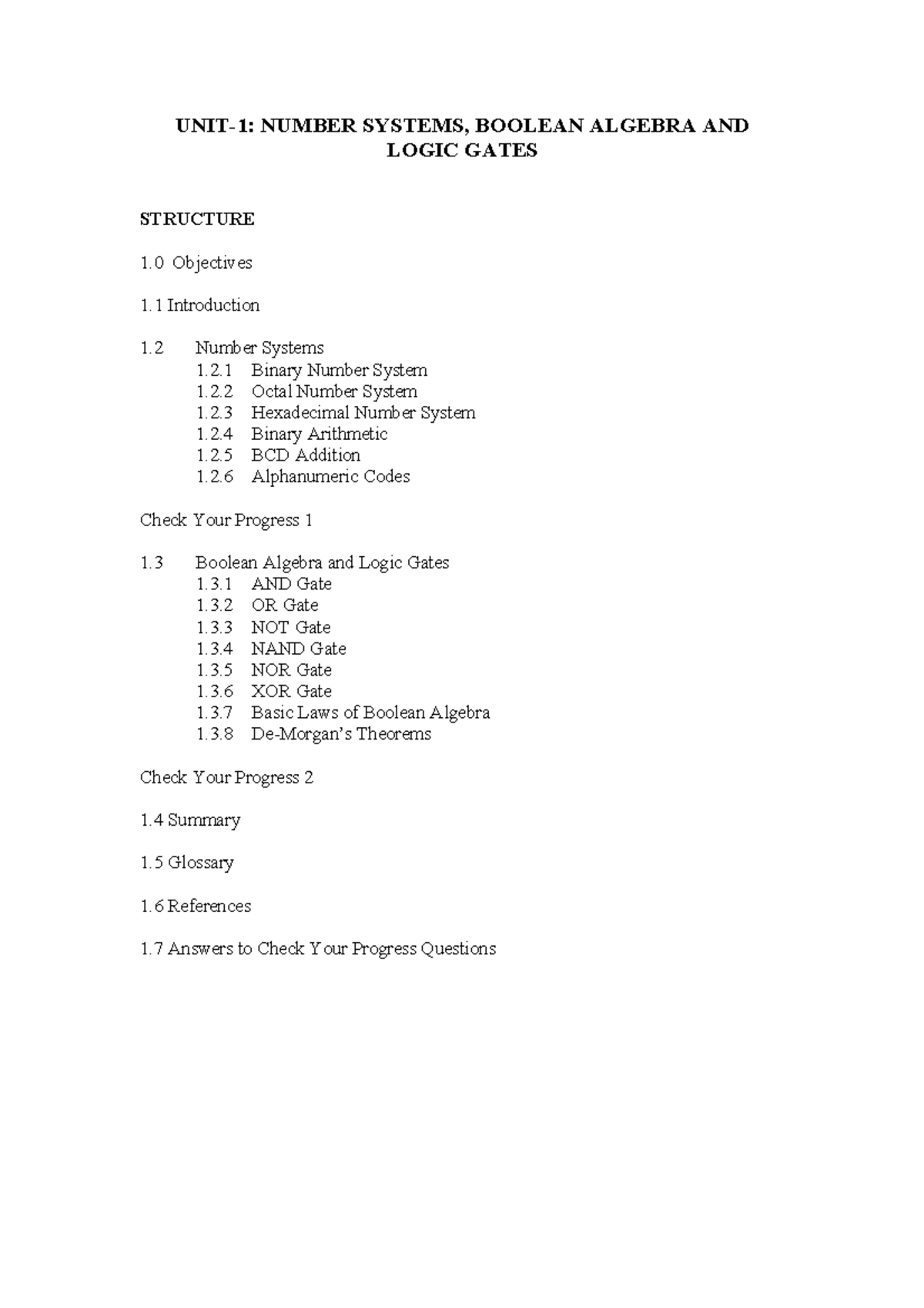 Unit 1 Number Systems Boolean Algebra And Logic Gates Csbdu Unit 1 Number Systems Boolean