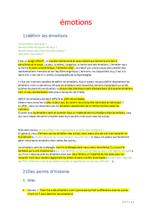 Psyco cog emotion - Les émotions: Trucs sur les émotions: la places que ...