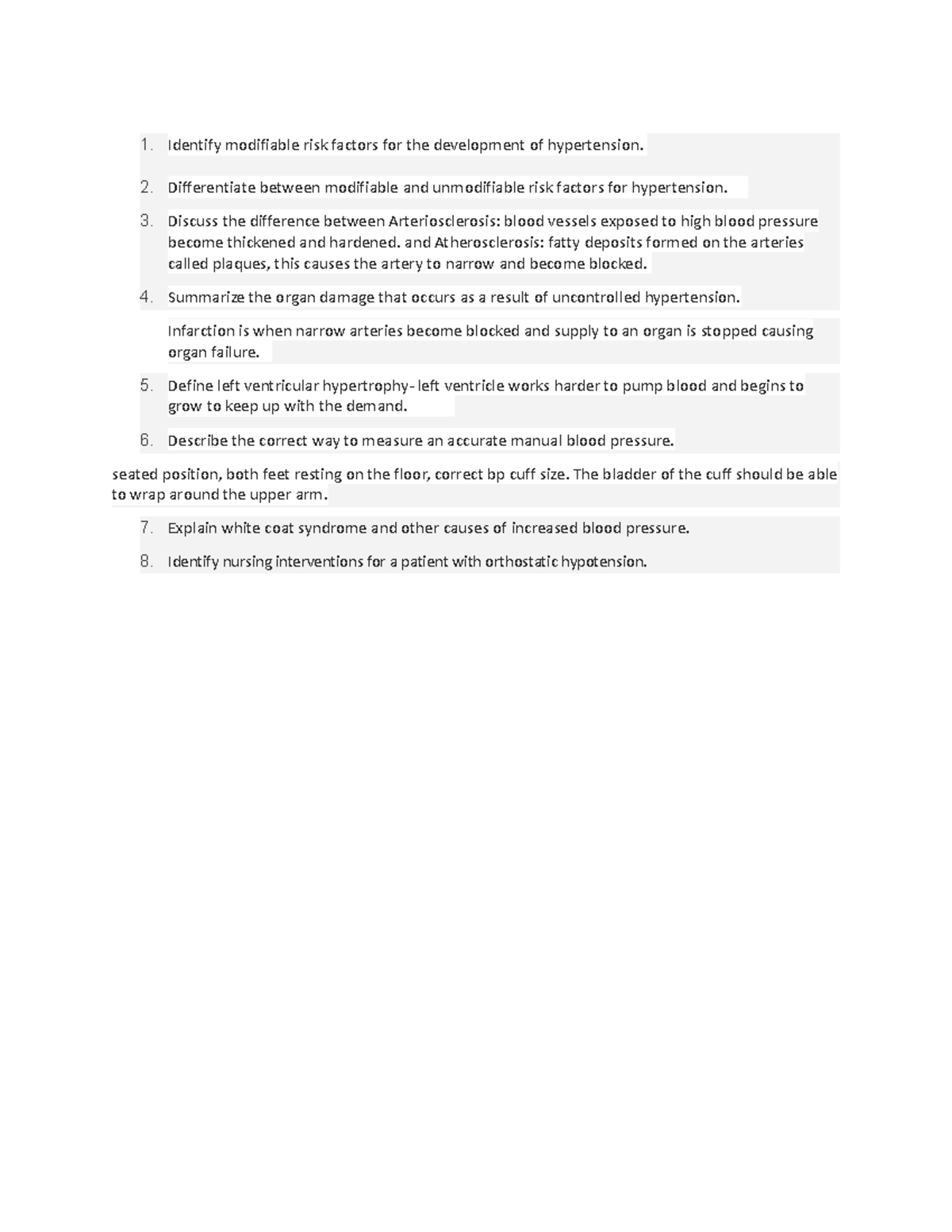 Nursing Notes: Modifiable Risk Factors & Hypertension Management - Studocu